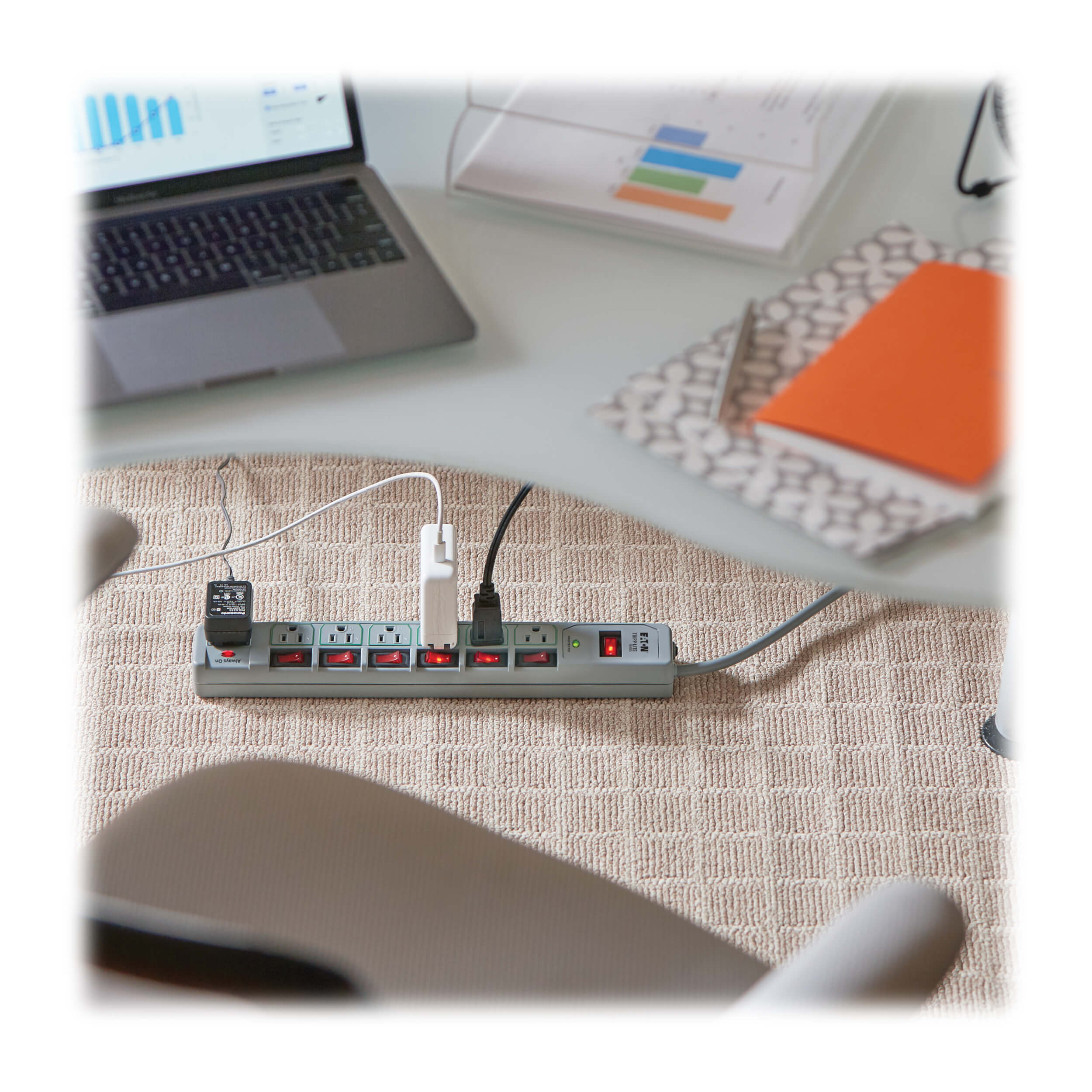 Eco-Surge Protector, 7 Outlet, Individually-Controlled | Eaton