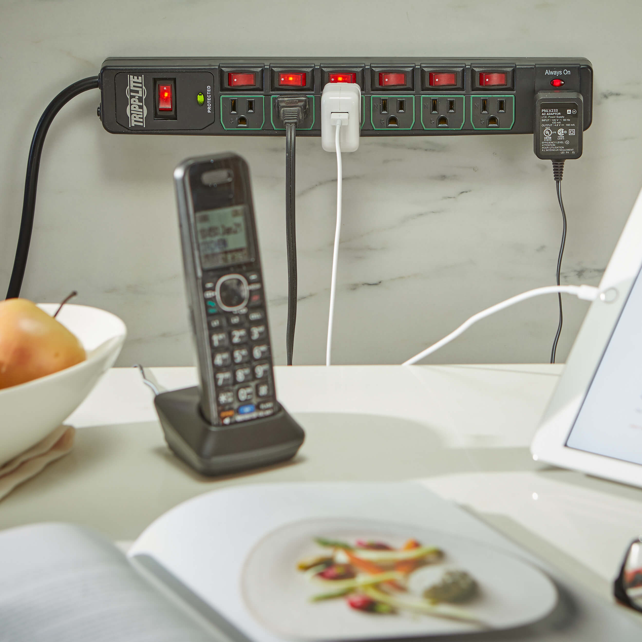 7 Outlet Surge Protector, 6-ft Cord, 1080 Joules | Eaton