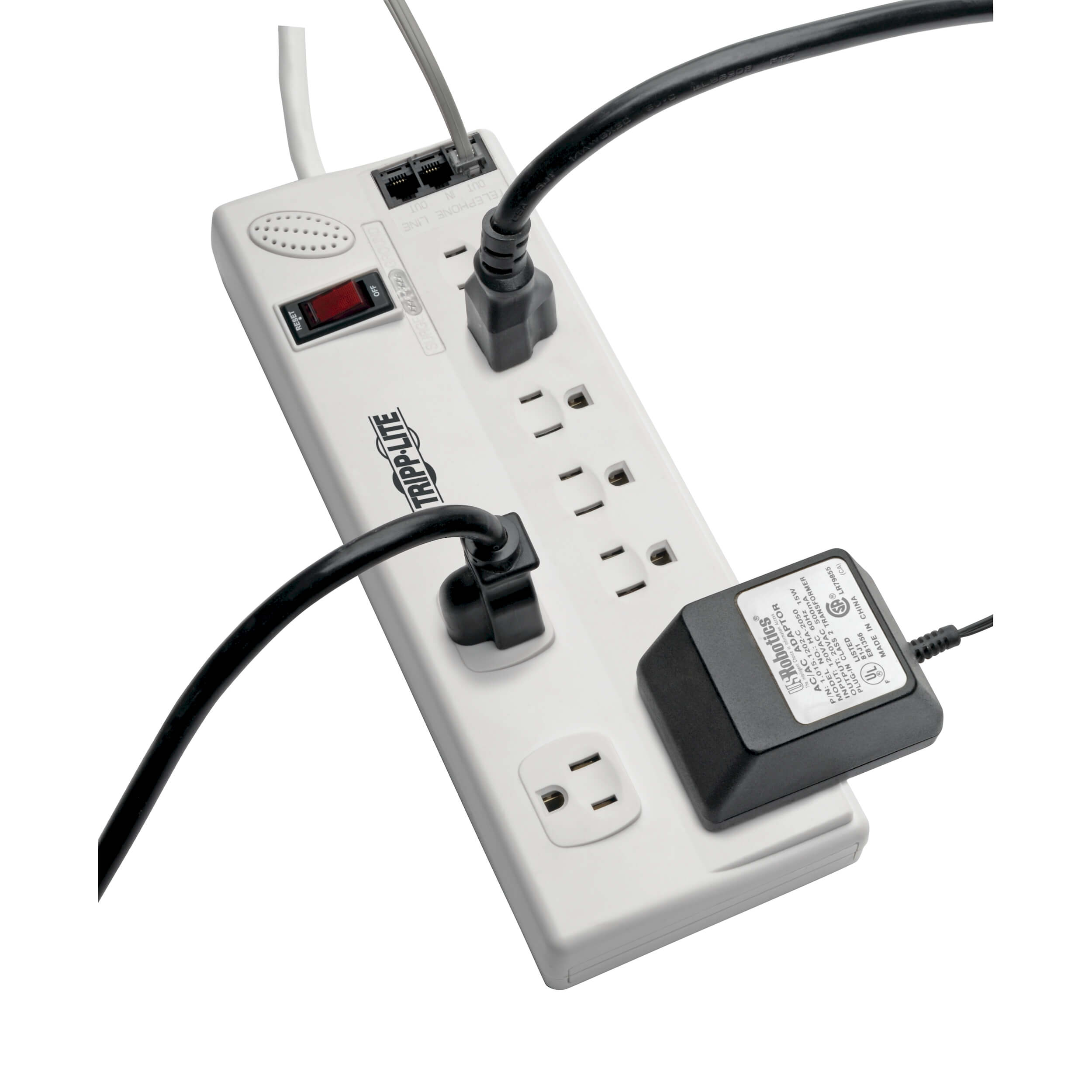 8 Outlet Surge Protector, DSL Phone Line Protection, 6-ft Cord | Eaton