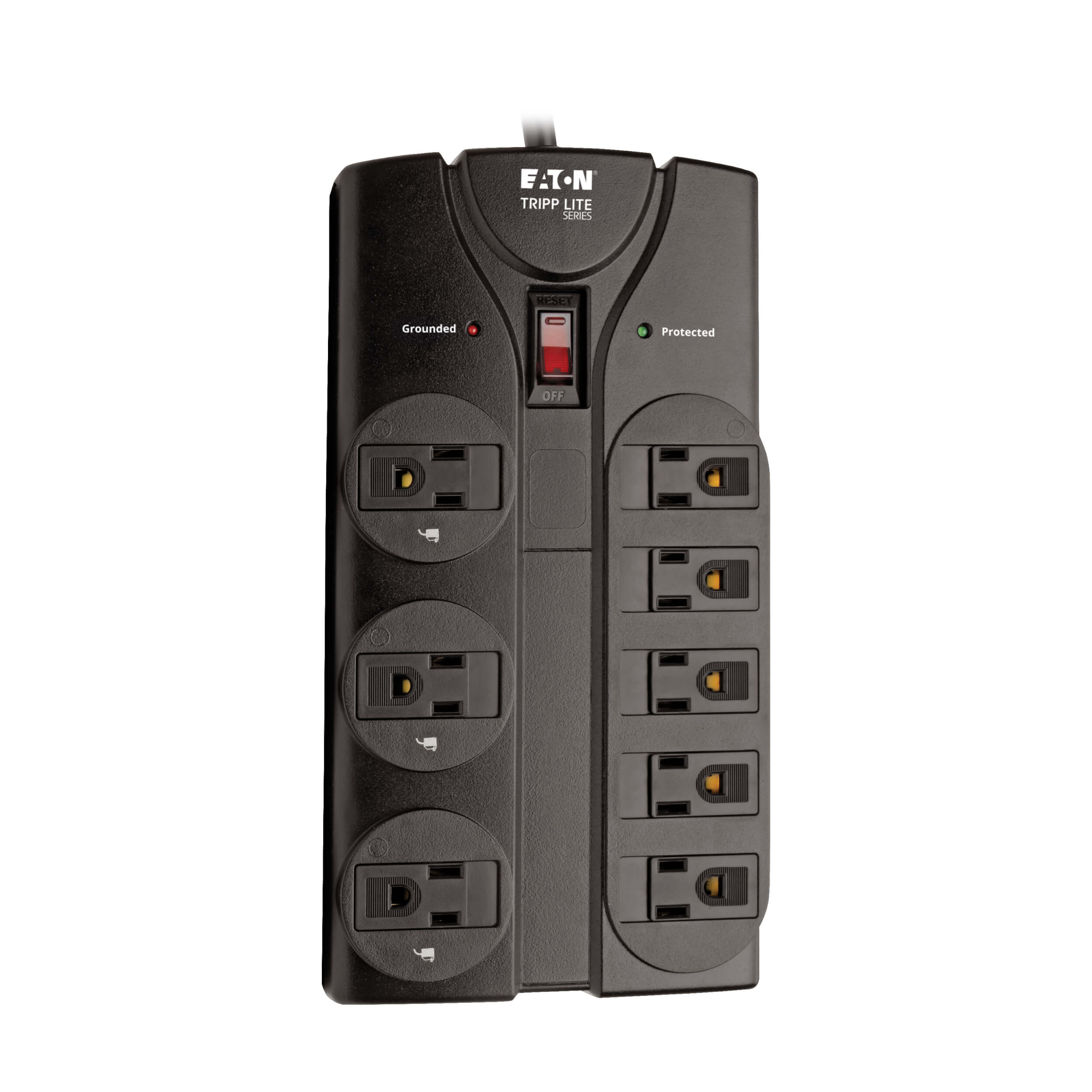Surge Protector, 8 Outlet, 1440 Joules, 8-ft Cord, Black | Eaton