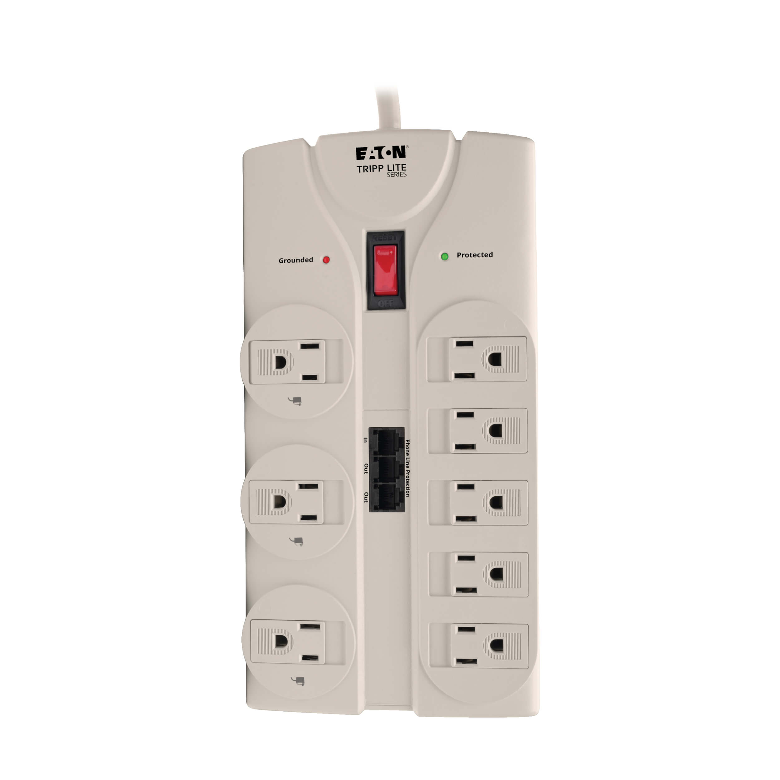 Surge Protector, 8 Outlet, 2160 Joules, 8-ft Cord | Eaton