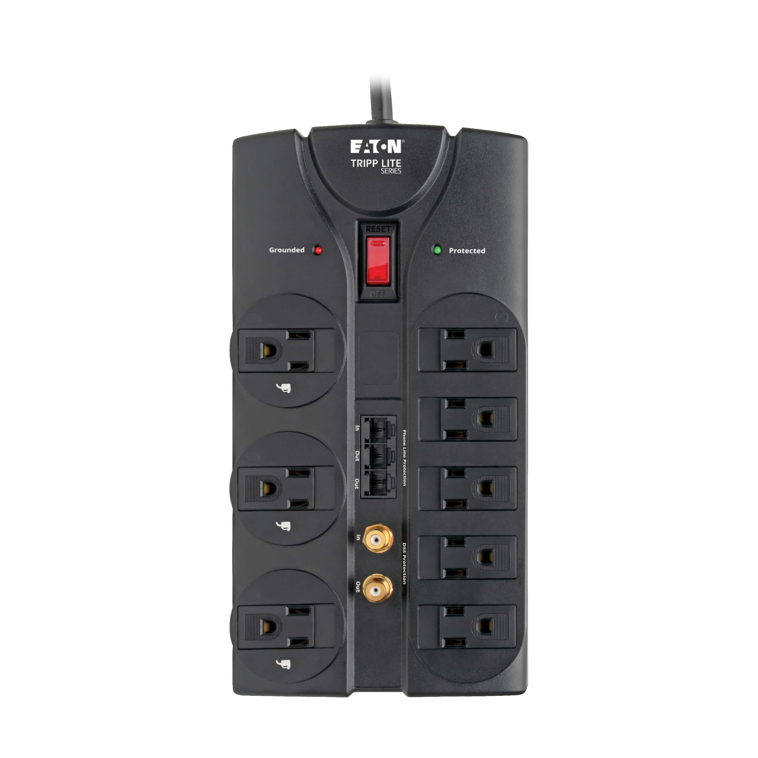 Surge Protector, 8 Outlet, 2160 Joules, 8-ft Cord, RJ11 | Eaton