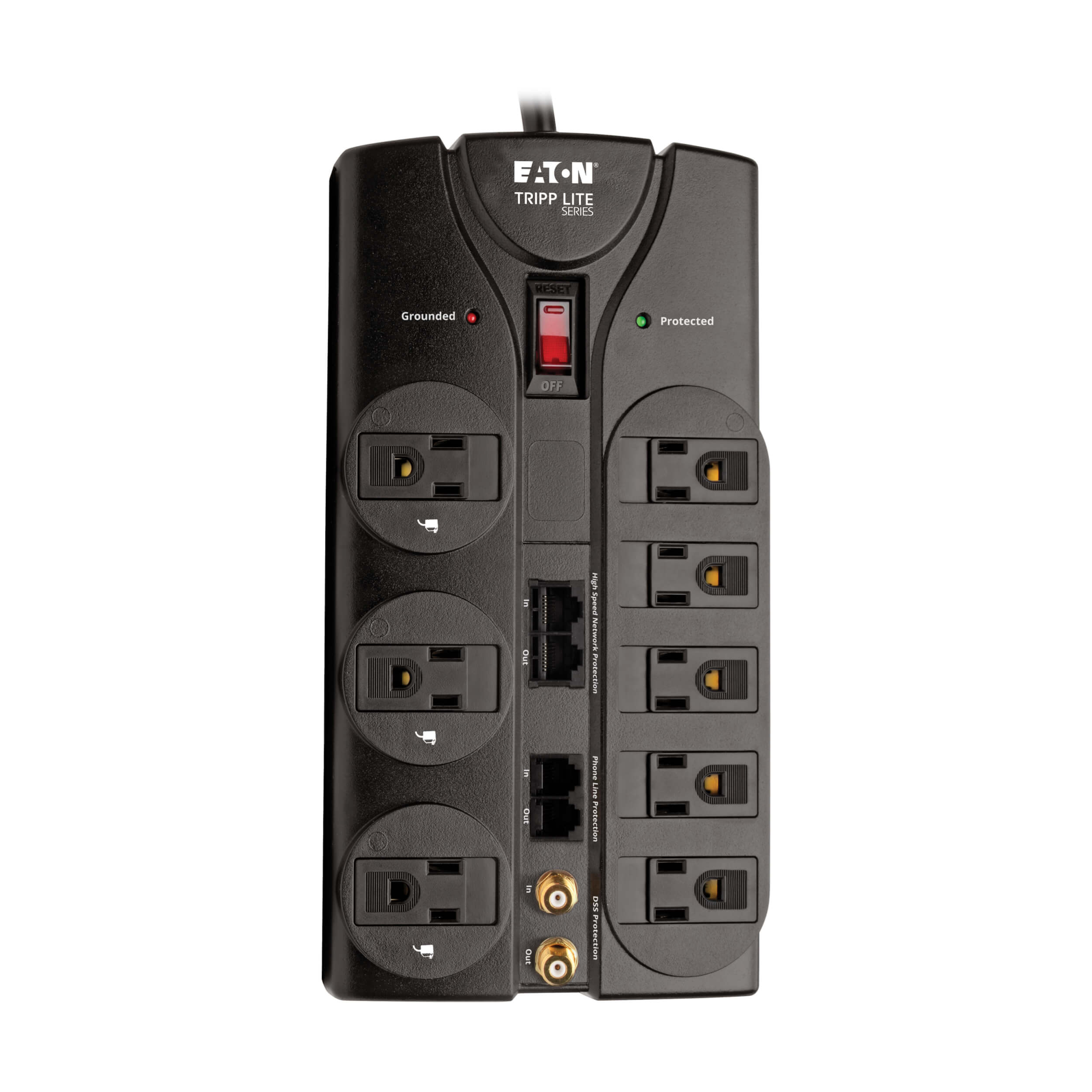 Surge Protector, 8 Outlet, 3240 Joules, 10-ft Cord, RJ45 | Eaton