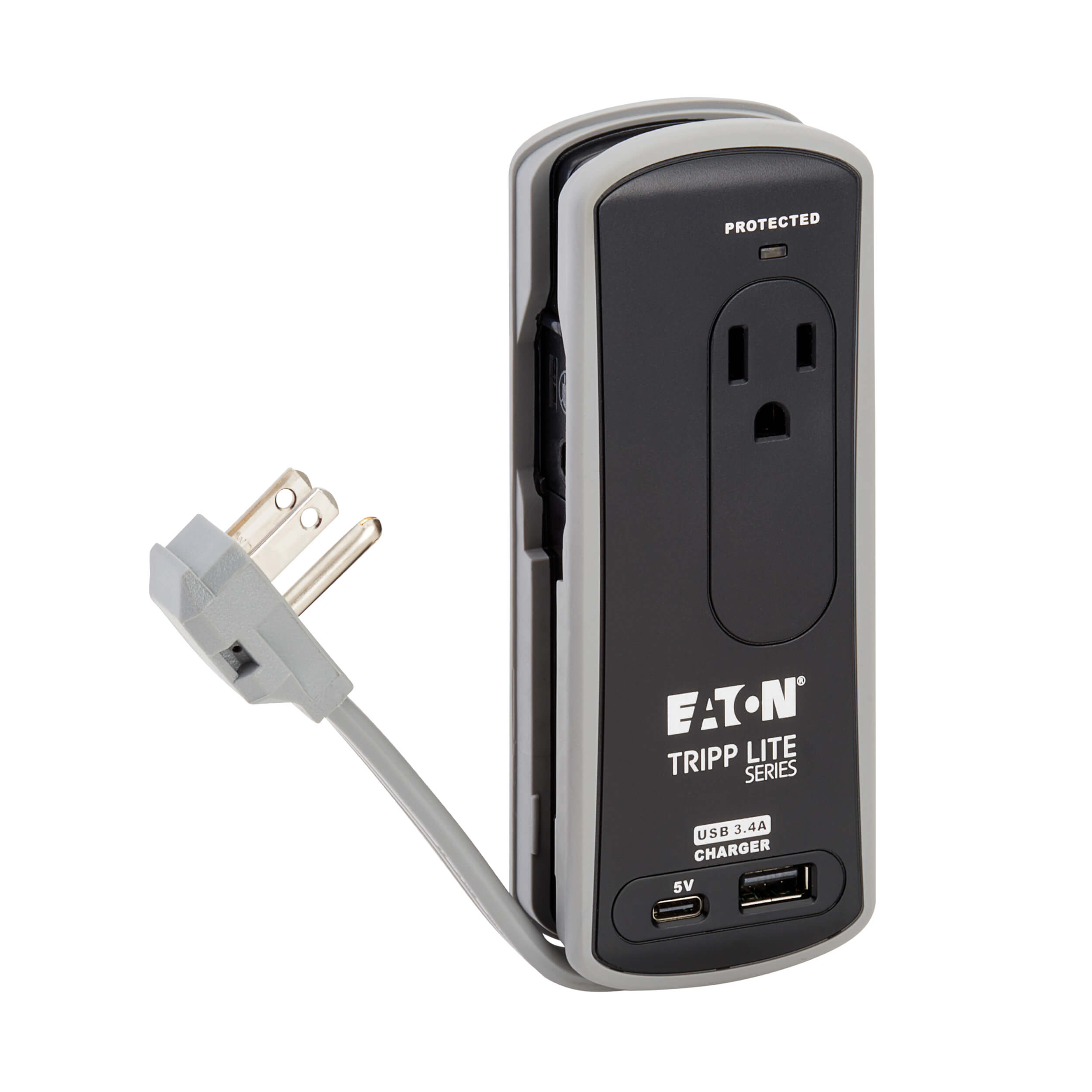 Surge Protector, 2 Outlet, Direct Plug-in, USB-A, USB-C | Eaton