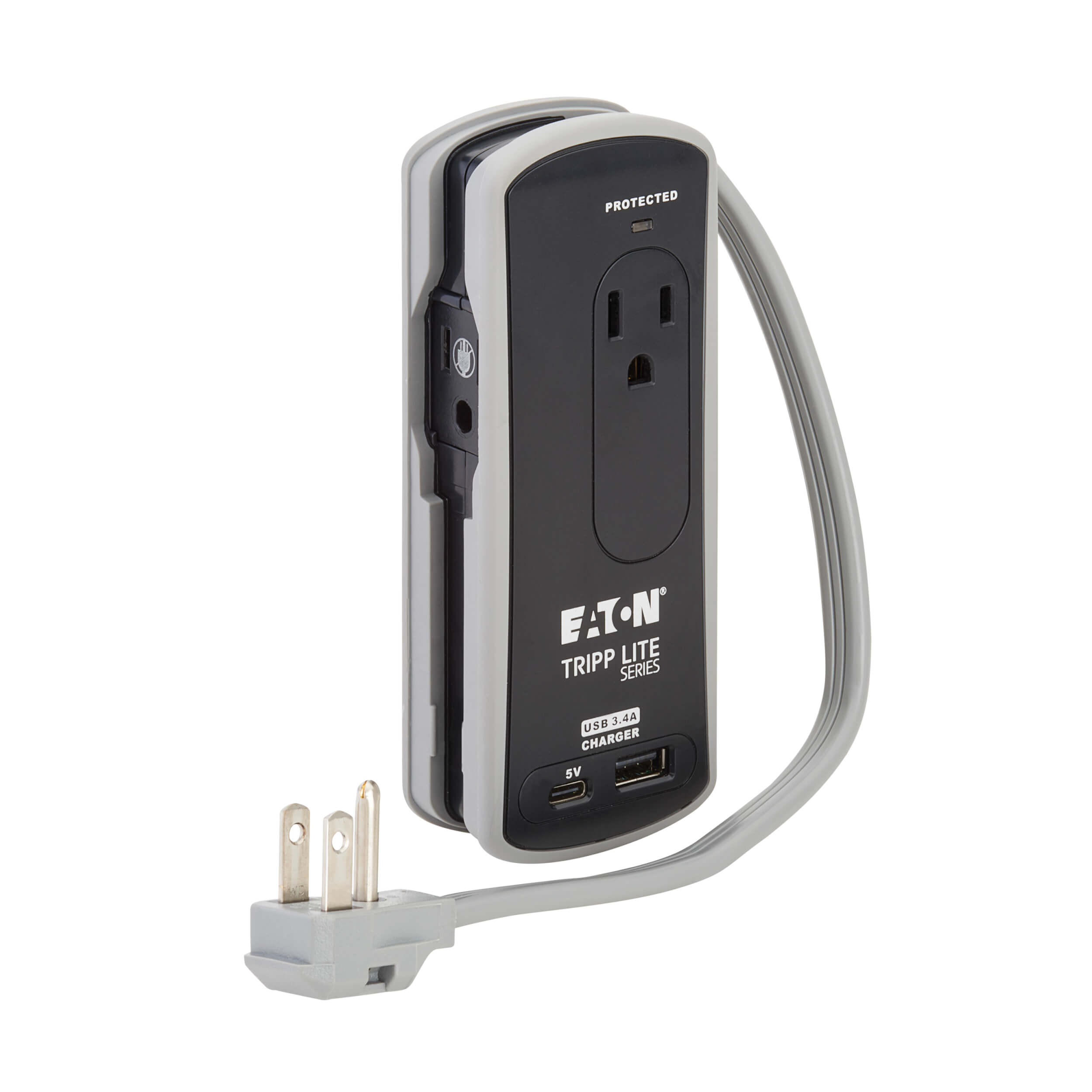 Surge Protector, 2 Outlet, Direct Plug-in, USB-A, USB-C | Eaton
