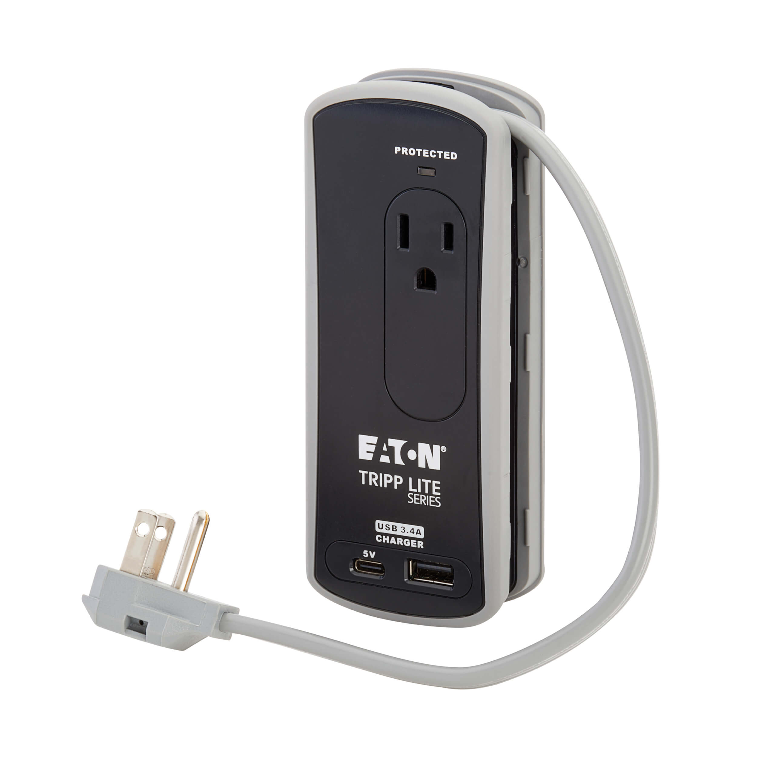 Surge Protector, 2 Outlet, Direct Plug-in, USB-A, USB-C | Eaton