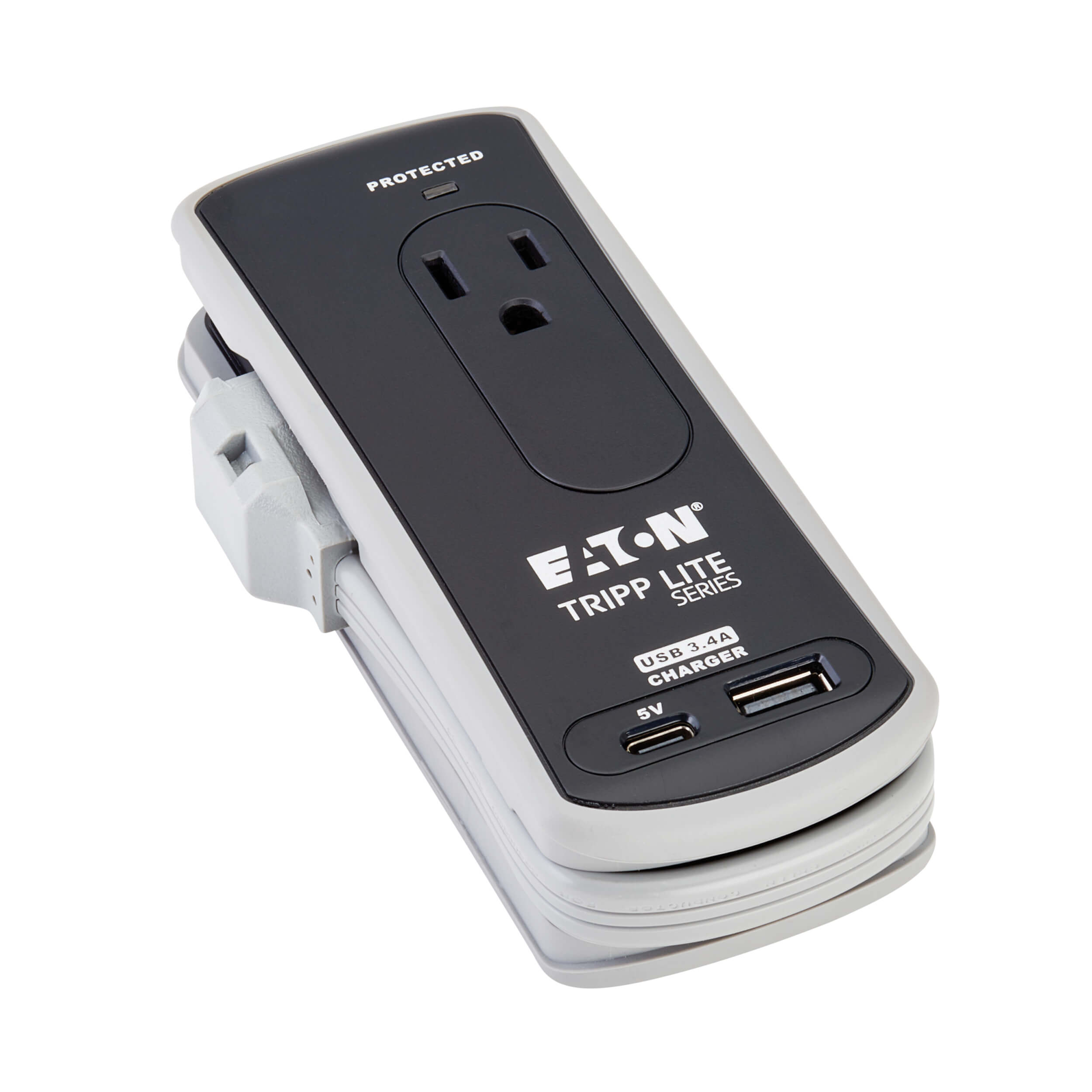 Surge Protector, 2 Outlet, Direct Plug-in, USB-A, USB-C | Eaton