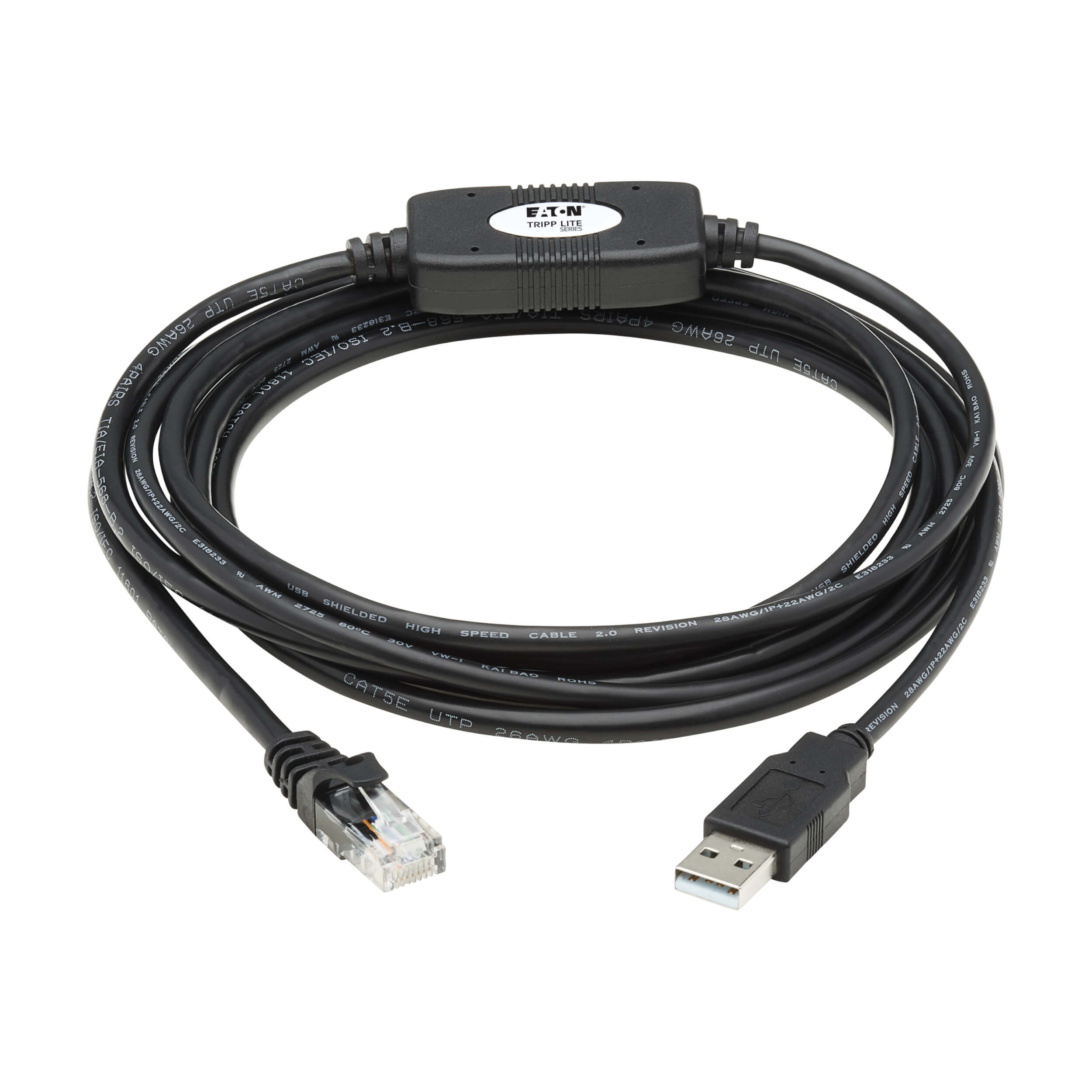 Cisco Console Rollover Cable - USB-A to RJ45, 10 ft. | Eaton