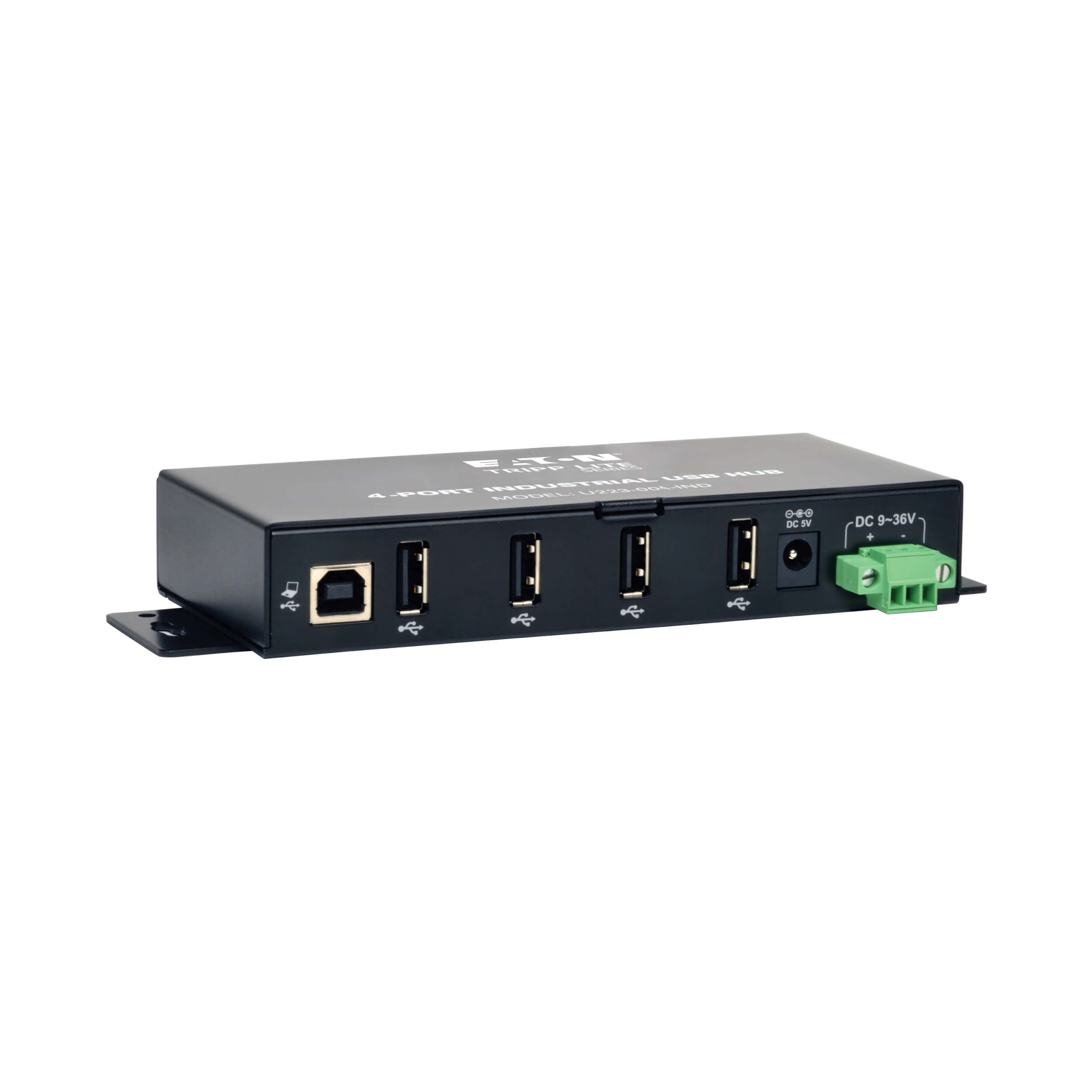 4-Port Industrial-Grade USB 2.0 Hub, ESD Immunity, DIN Mount | Eaton