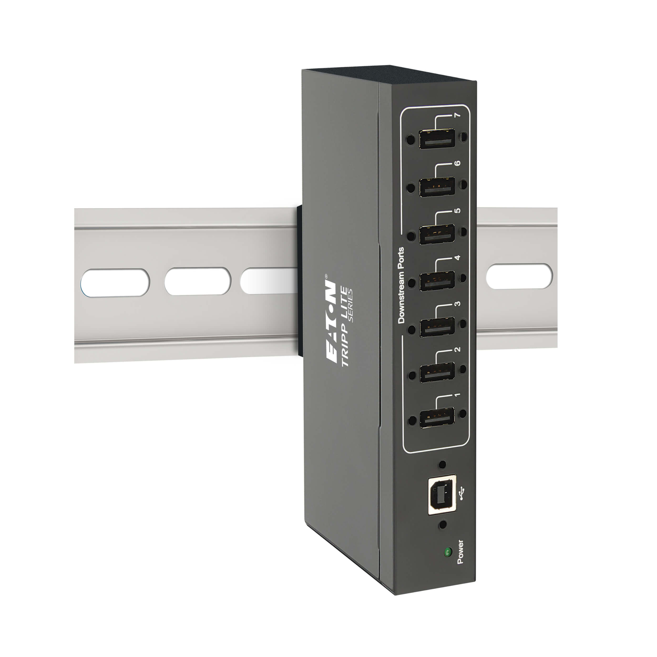 7-Port Industrial-Grade Hub - USB 2.0, ESD Immunity, Metal Housing, DIN ...