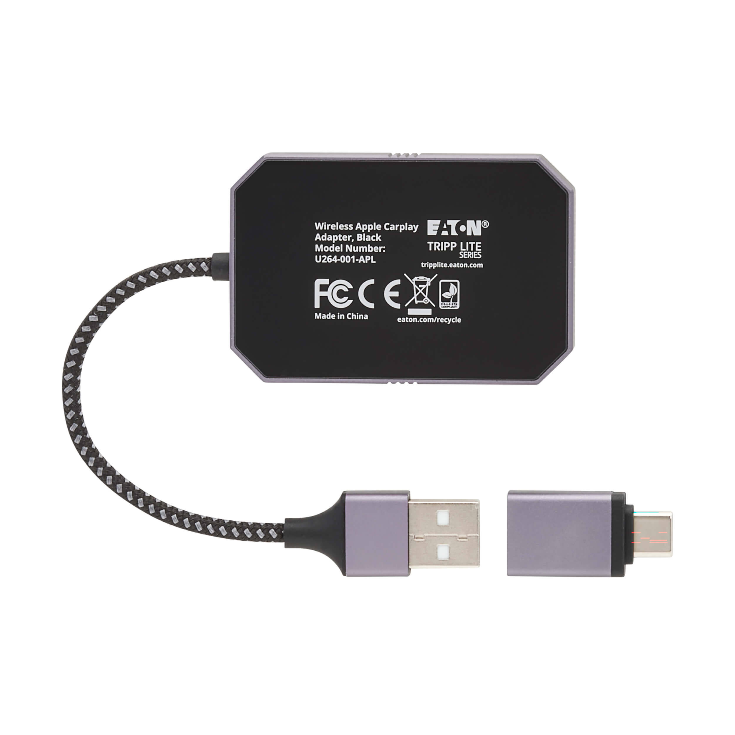 Wireless Apple CarPlay Adapter for Vehicles, Apple iPhone, Black | Eaton