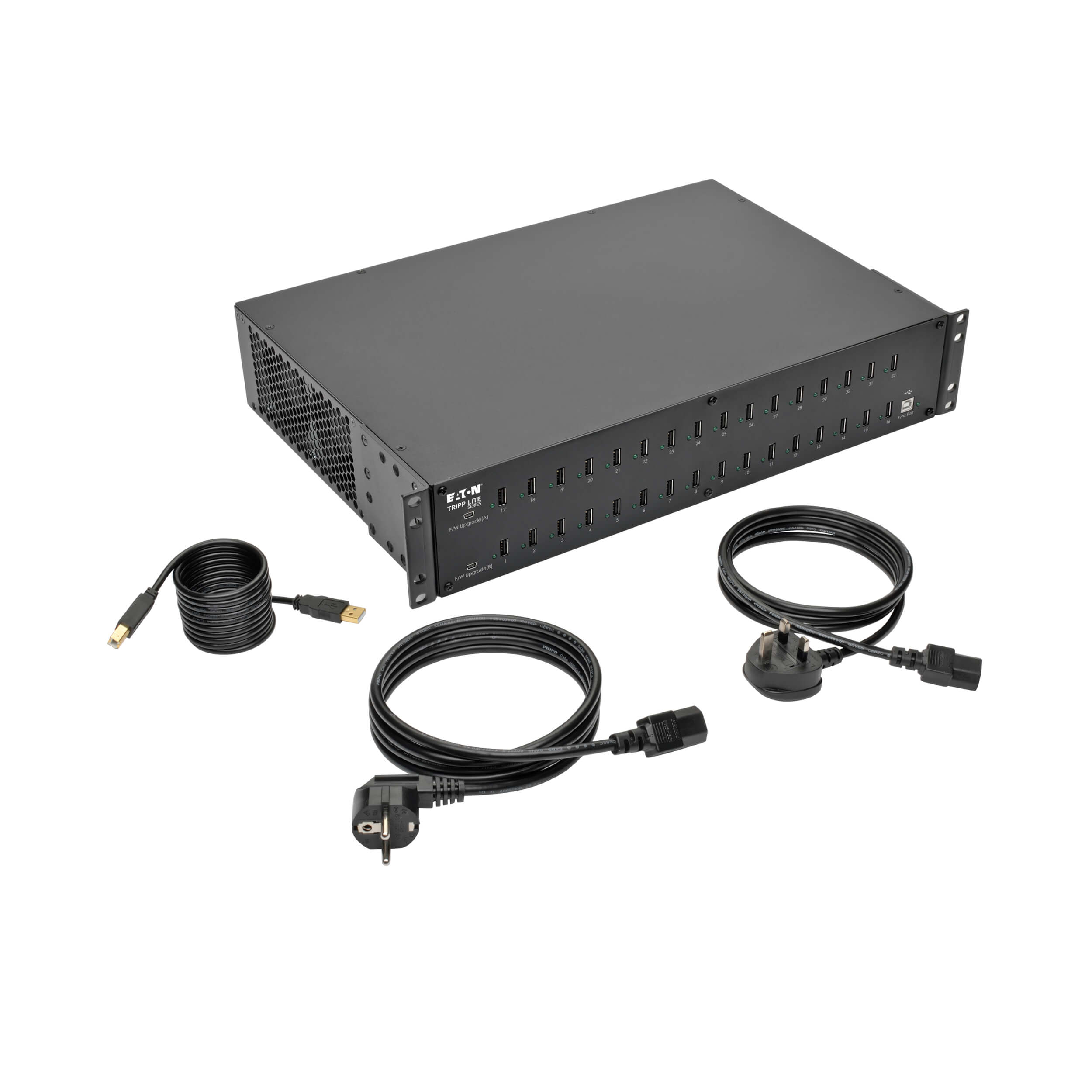 32-Port USB Charging Station, 230V 5V 80A 400W, 2U Rack-Mount | Eaton