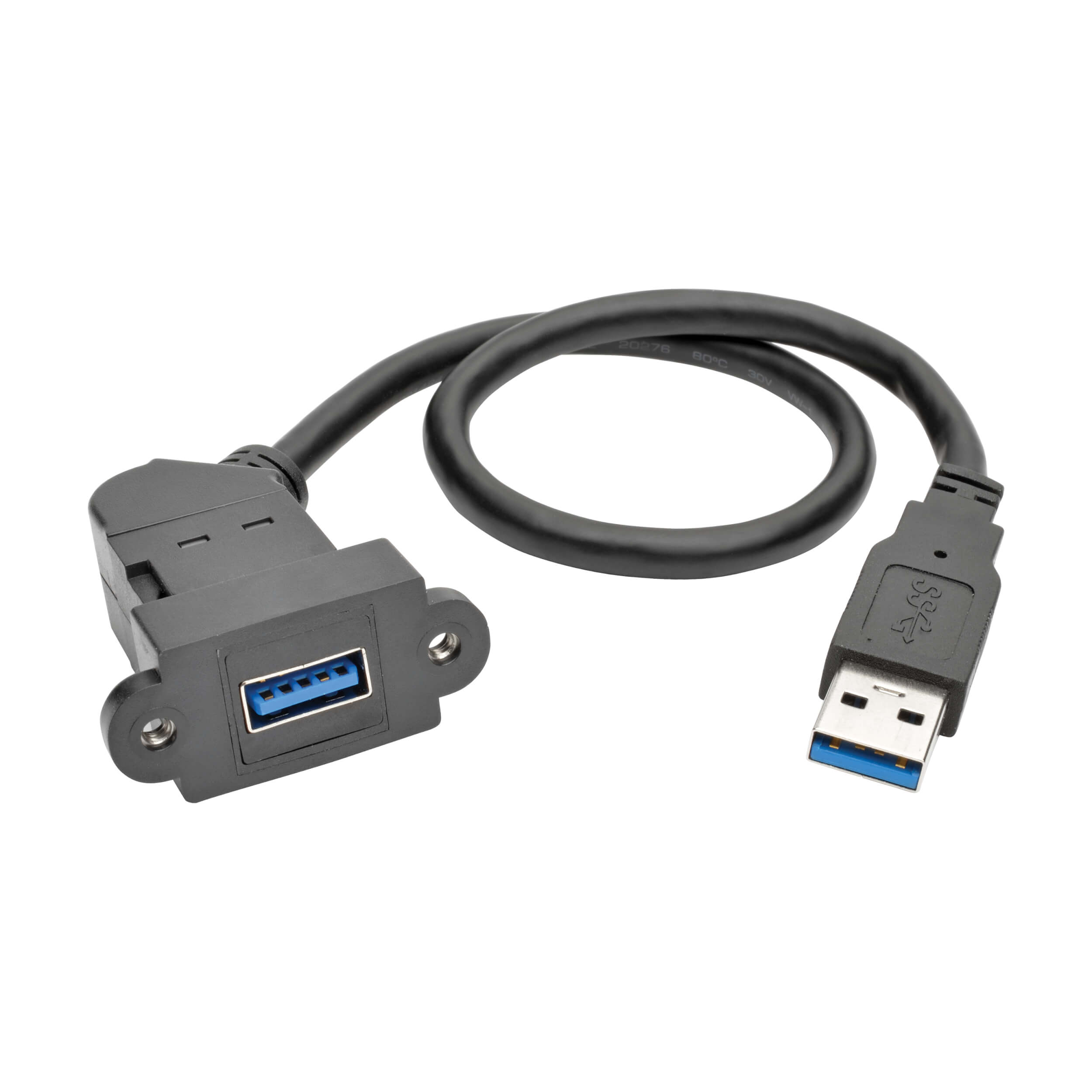 USB 3.0 All-in-One Keystone/Panel Mount Extension Cable, 1-ft. | Eaton