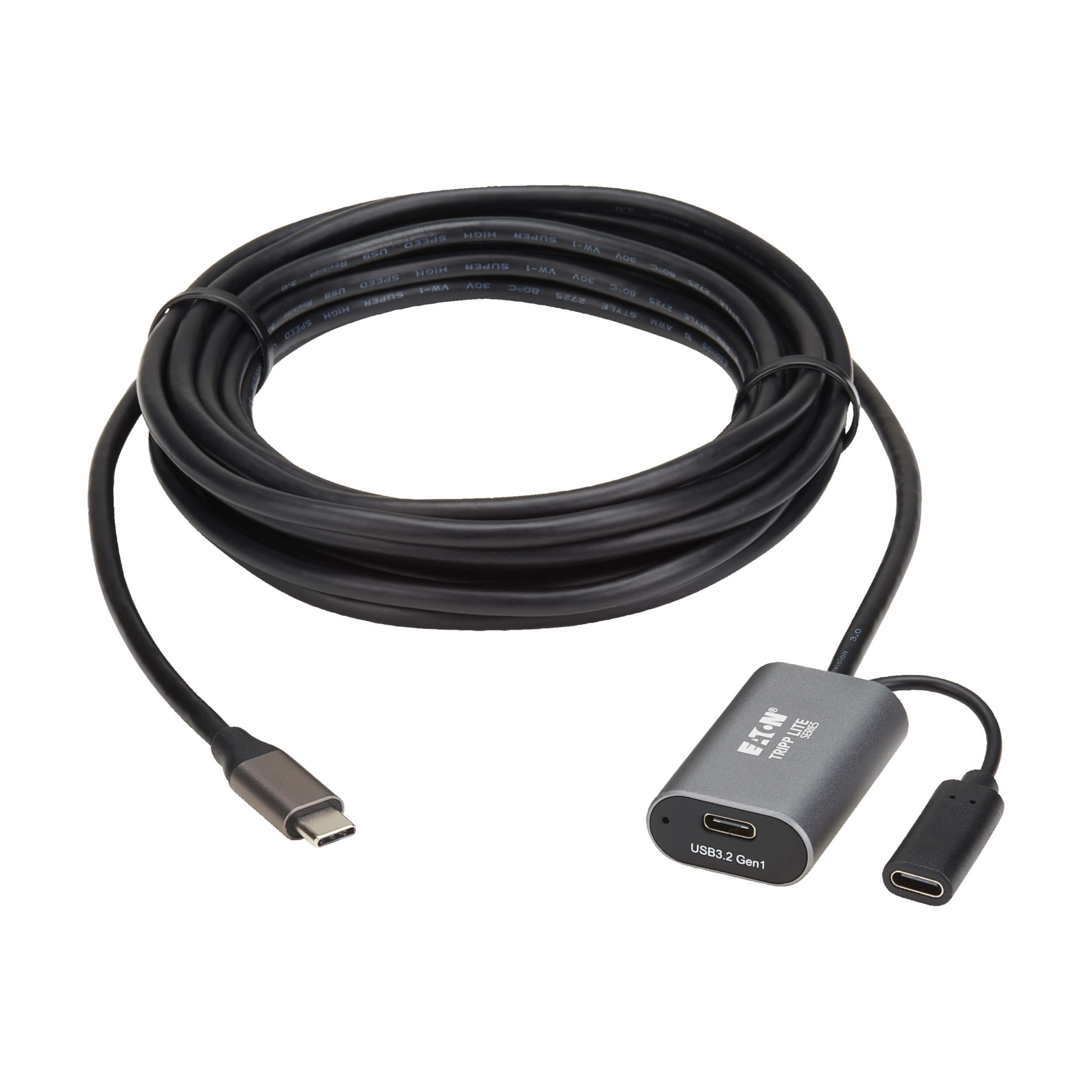 USB-C Extension Cable, Signal Booster, USB-C Power Port, 5M | Eaton