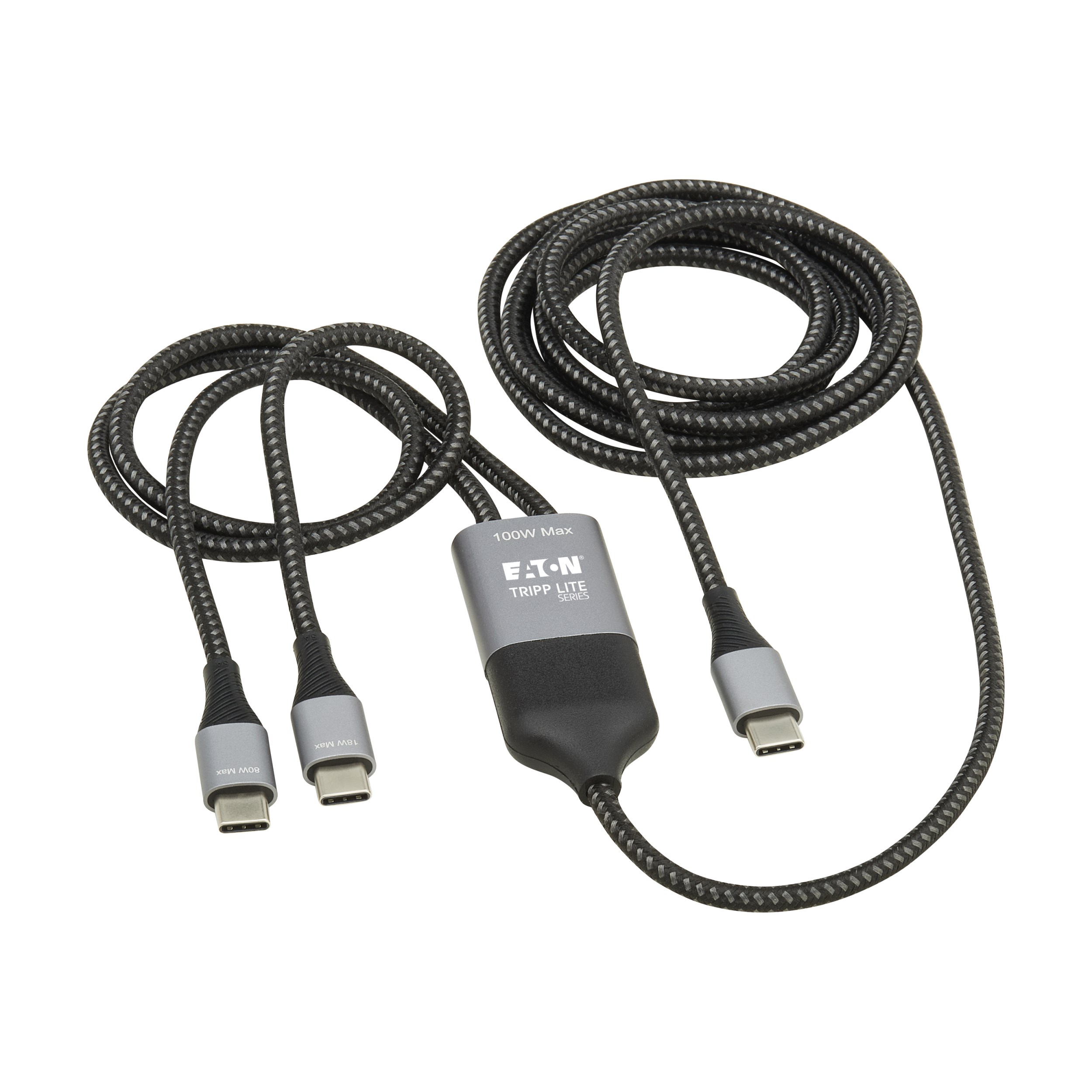 2-in-1 100W USB-C Splitter Charging Cable, 100W PD, 6-ft | Eaton