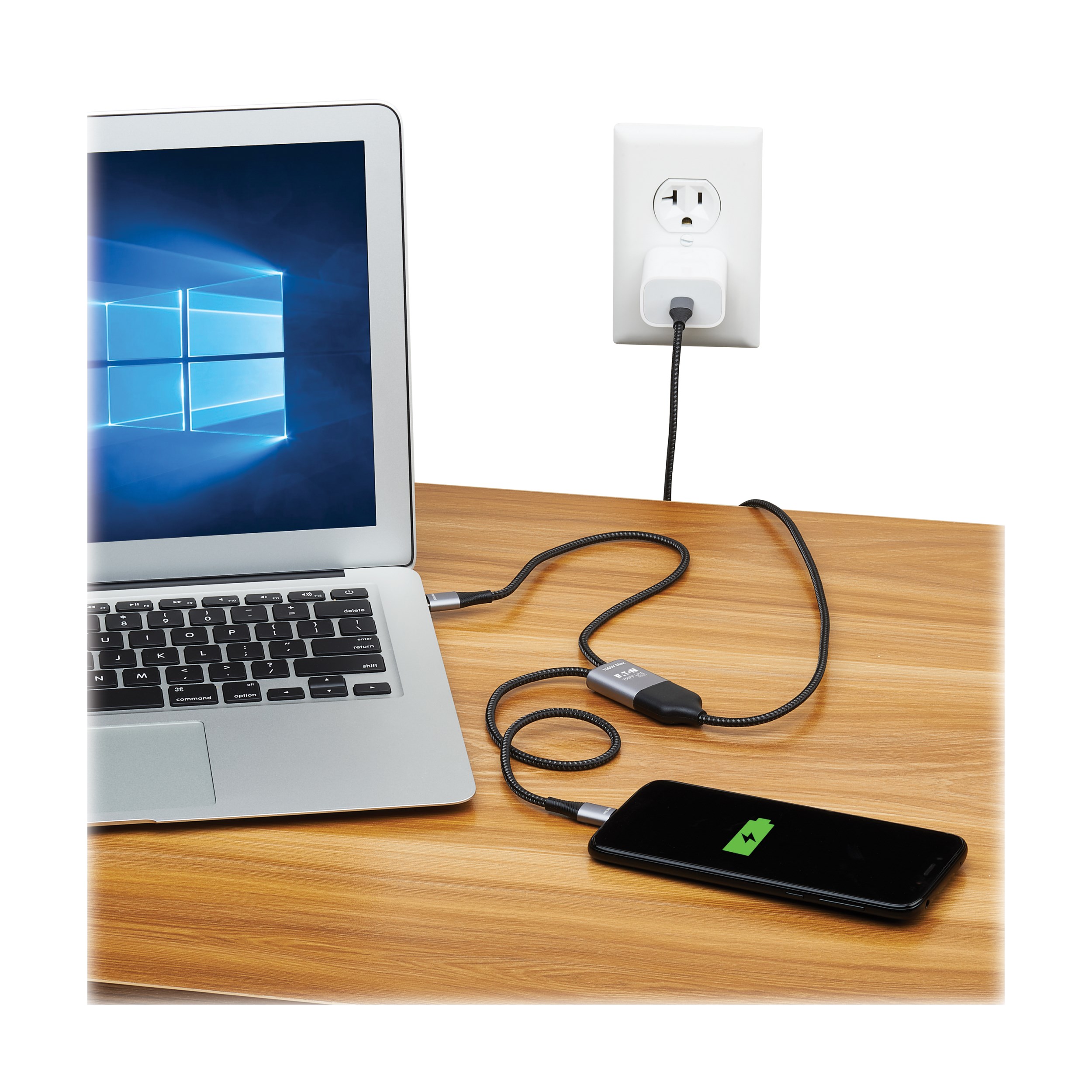 2-in-1 100W USB-C Splitter Charging Cable, 100W PD, 6-ft | Eaton