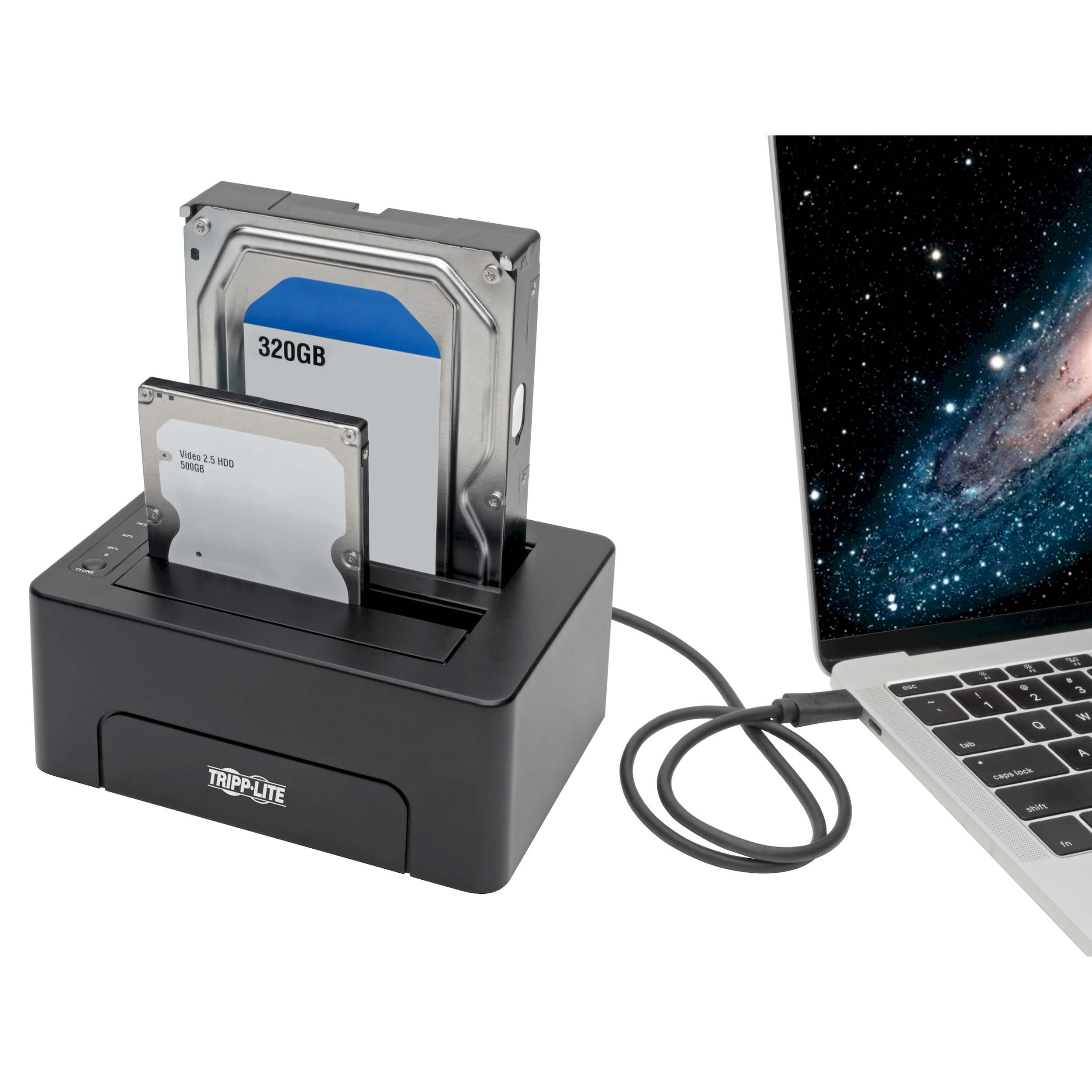 USB 3.1 Type C to SATA (2), Quick Dock for 2.5 and 3.5 in. | Eaton