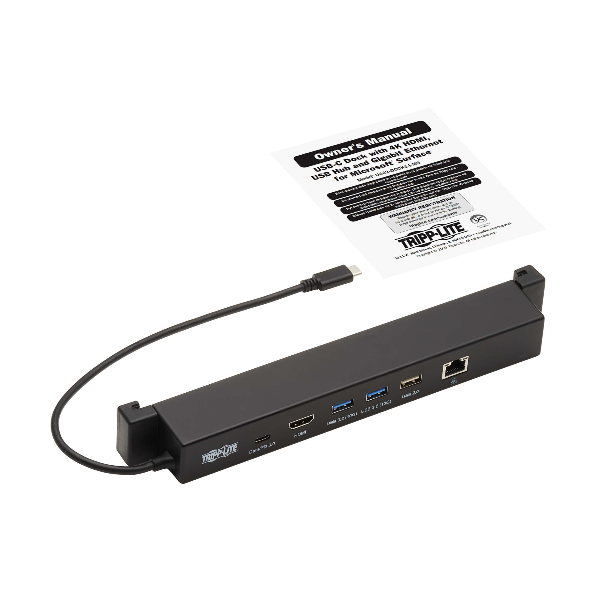 USB-C Dock for Microsoft Surface, 4K HDMI, GbE, 100W Charging | Eaton