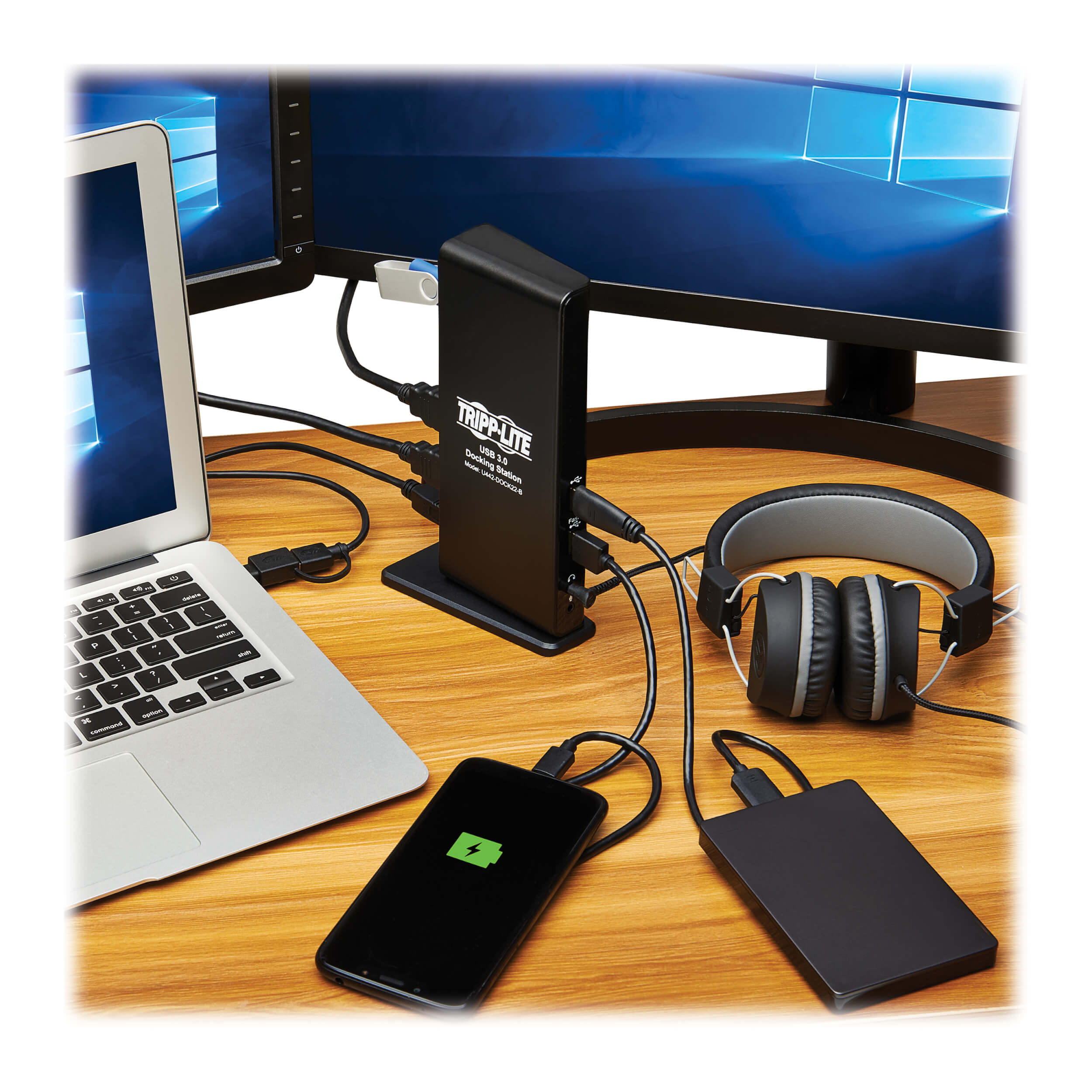 USB-C and USB-A Dock, Dual Display - HDMI, 6x USB port, GbE | Eaton