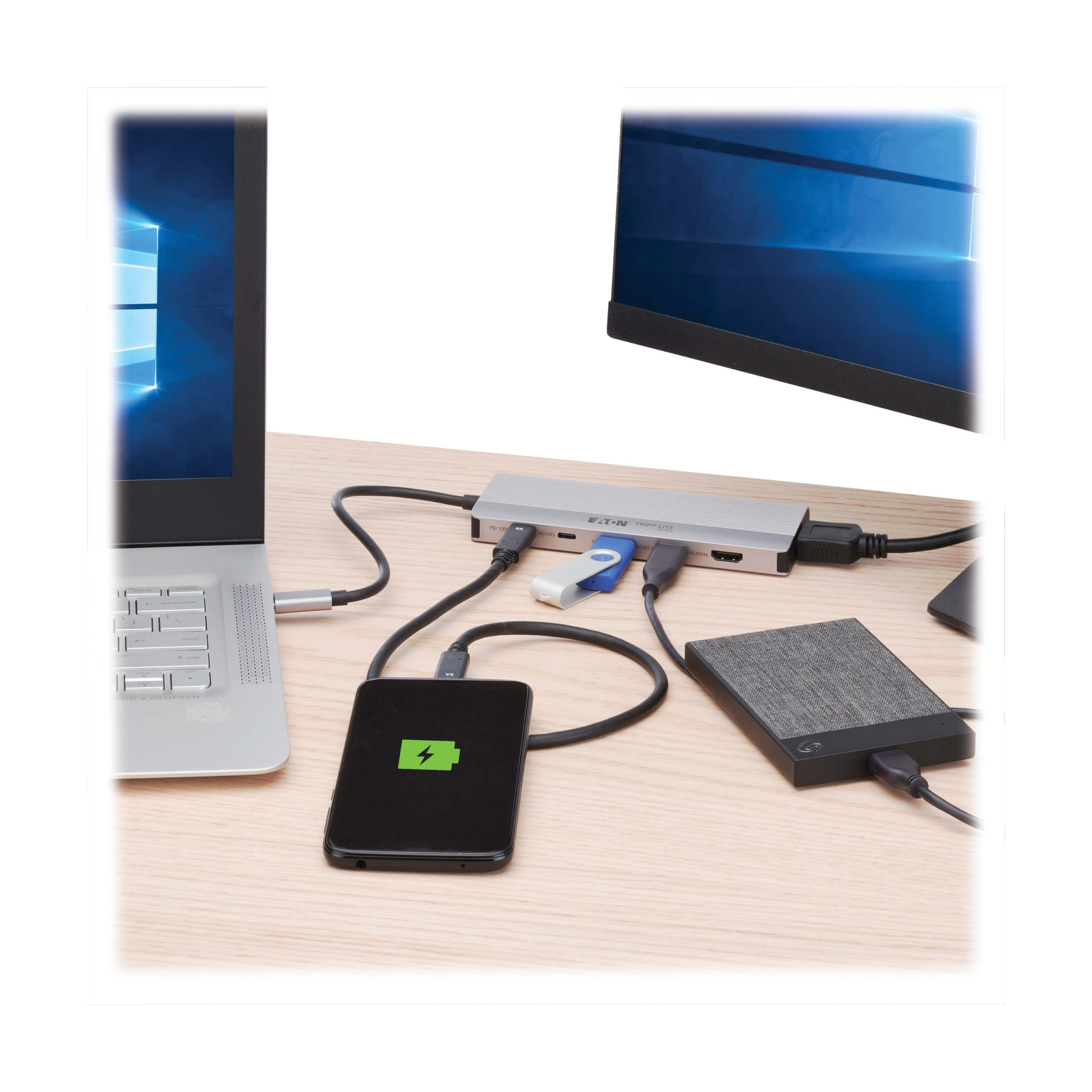 USB4 Multi-Display Travel Dock, 8K USB-C, 4K HDMI, USB-A, USB-C, 100W ...