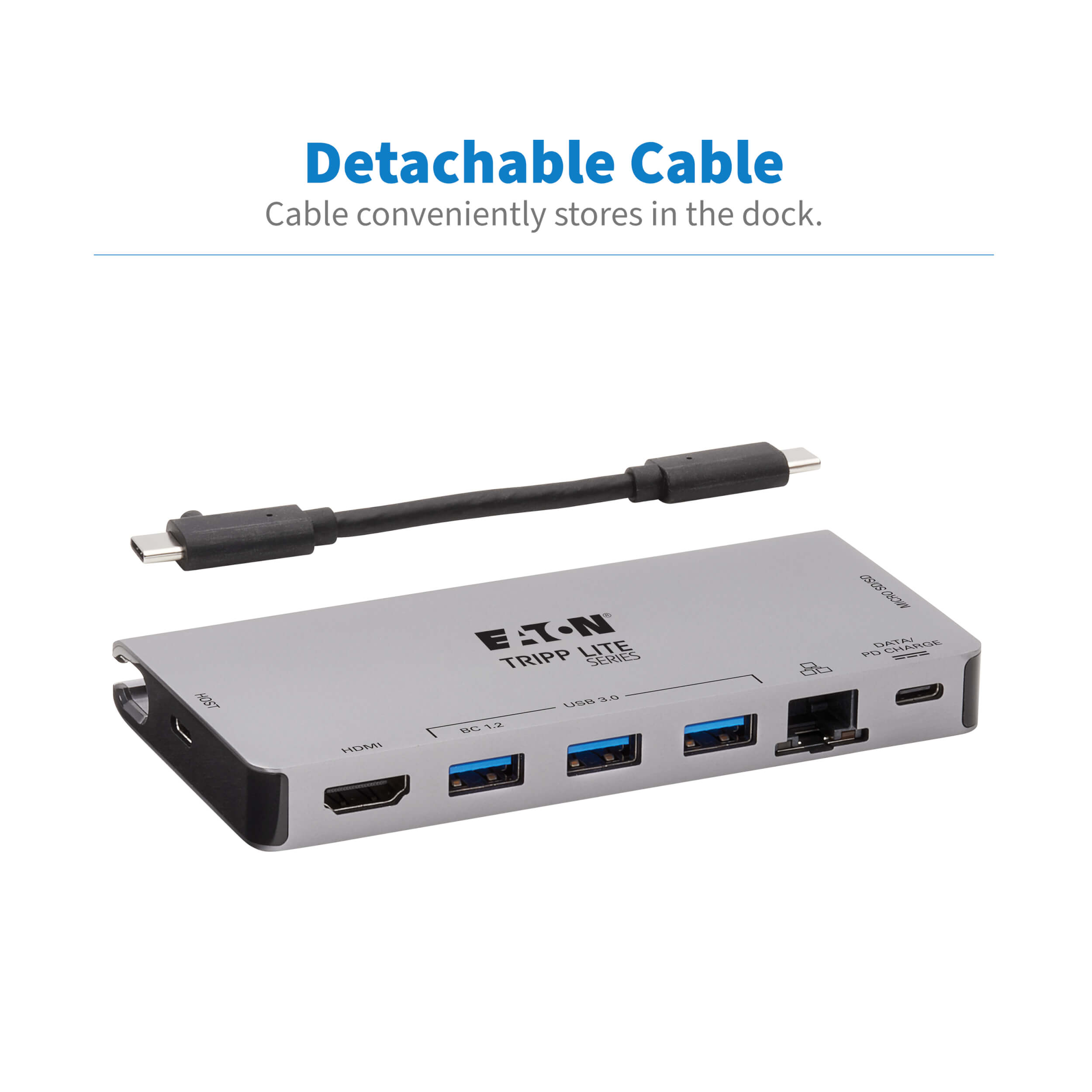 USB-C Dock, HDMI, USB-A, Ethernet, 100W PD Charging, Storage | Eaton