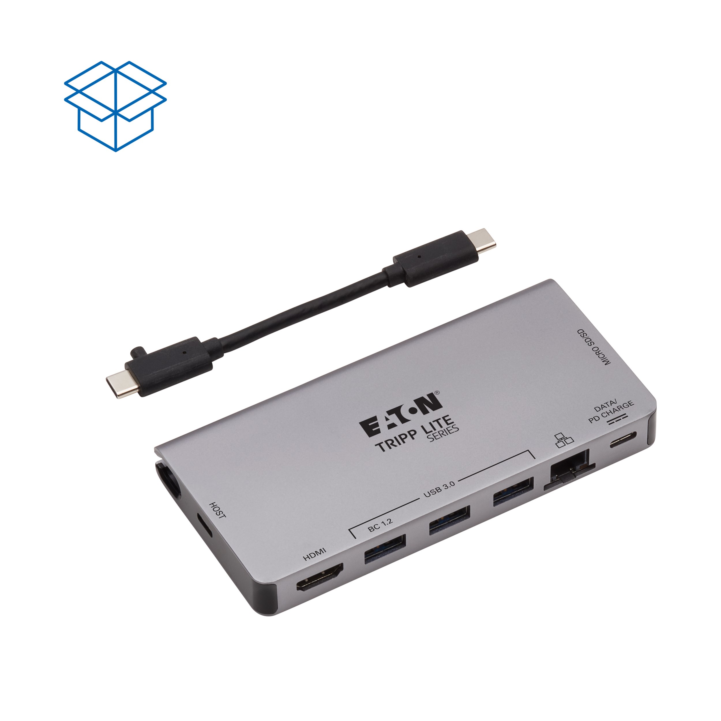 USB-C Dock, HDMI, USB-A, Ethernet, 100W PD Charging, Storage | Eaton