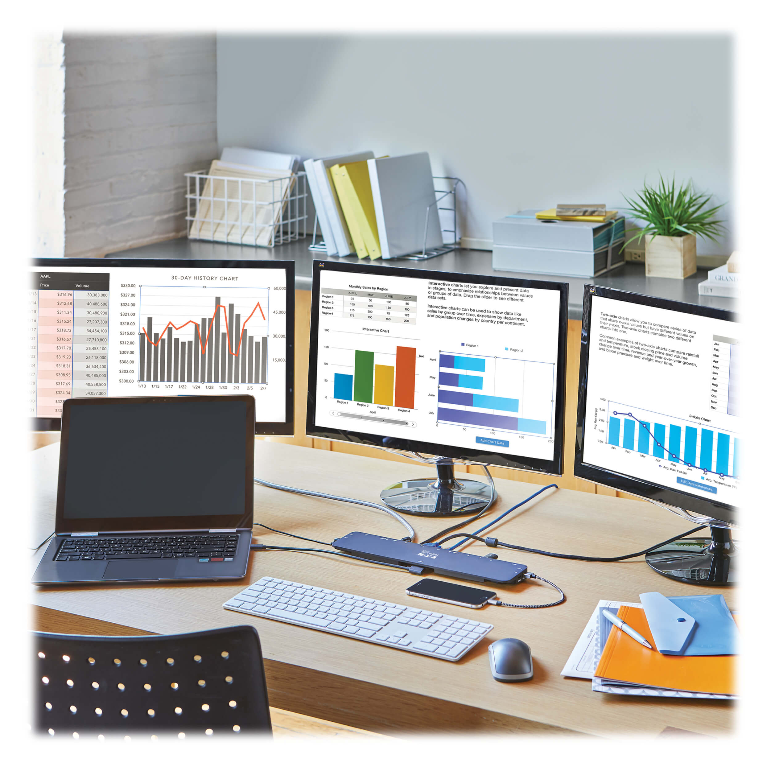 Triple Monitor Dock, 4K HDMI, DisplayPort DP, Gbe, USB Ports | Eaton