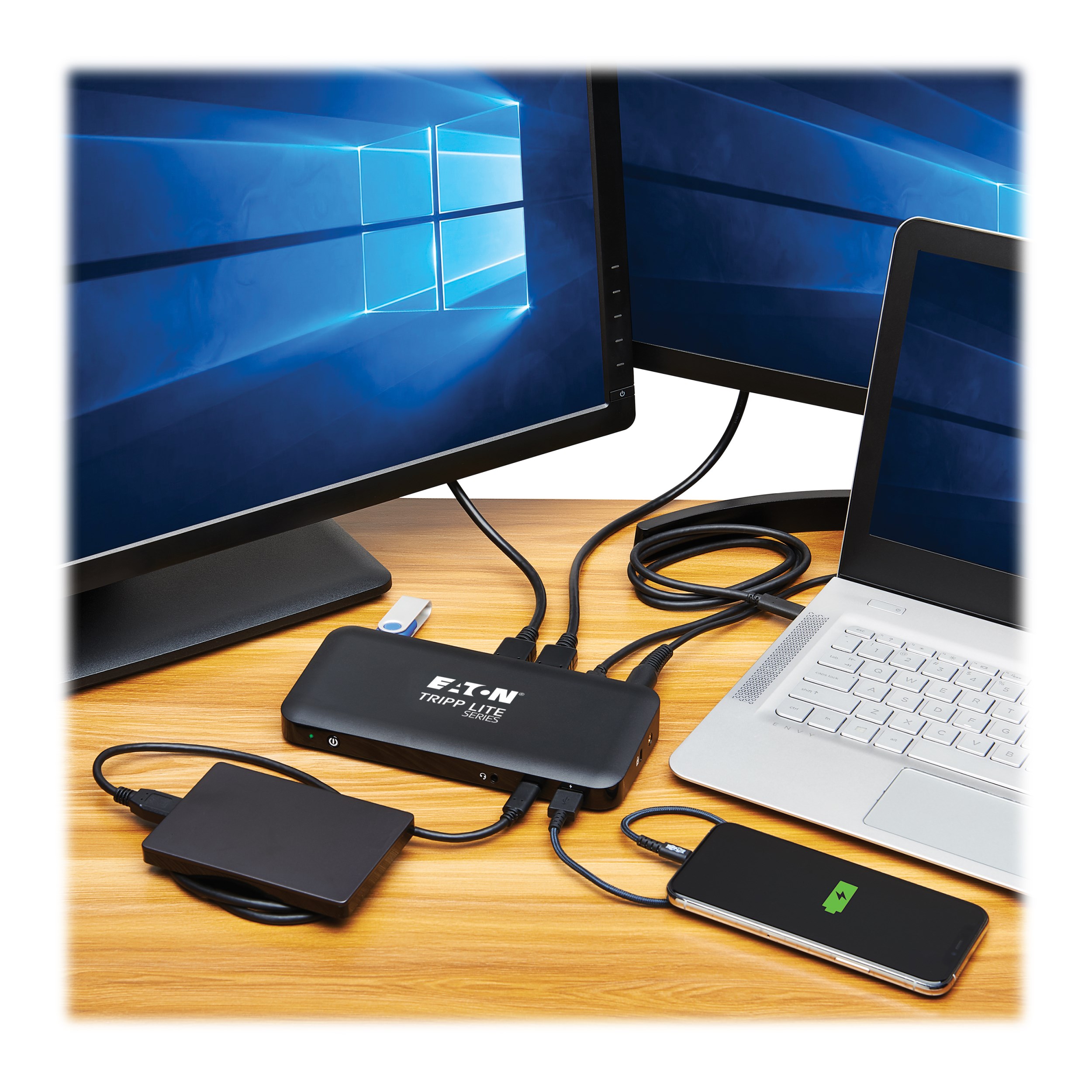 USB-C Dock, Triple Monitor, HDMI, USB, DisplayPort, 85W Charging, EU ...