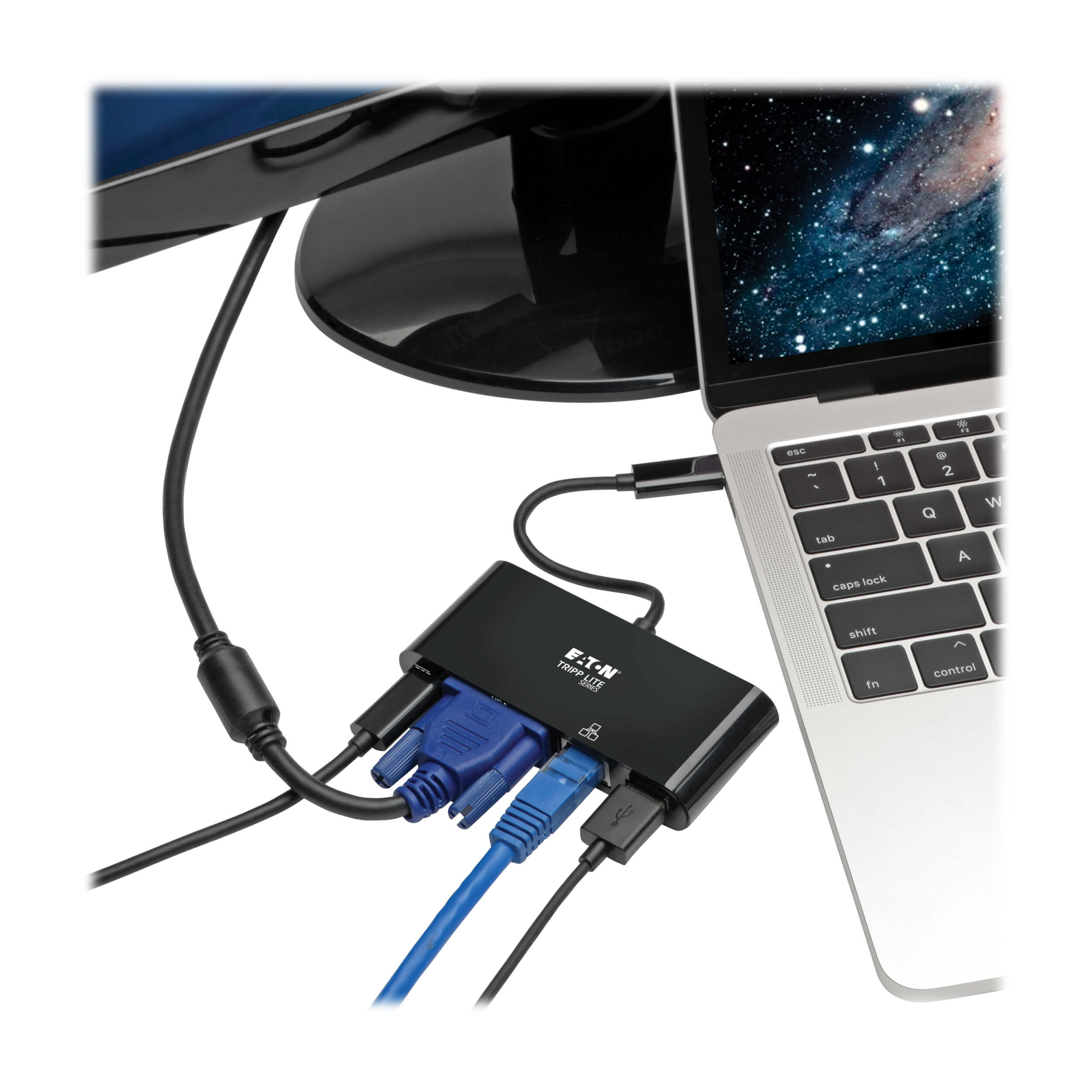 USB-C Multiport Adapter, VGA, USB-A Port, Gbe, PD Charging | Eaton