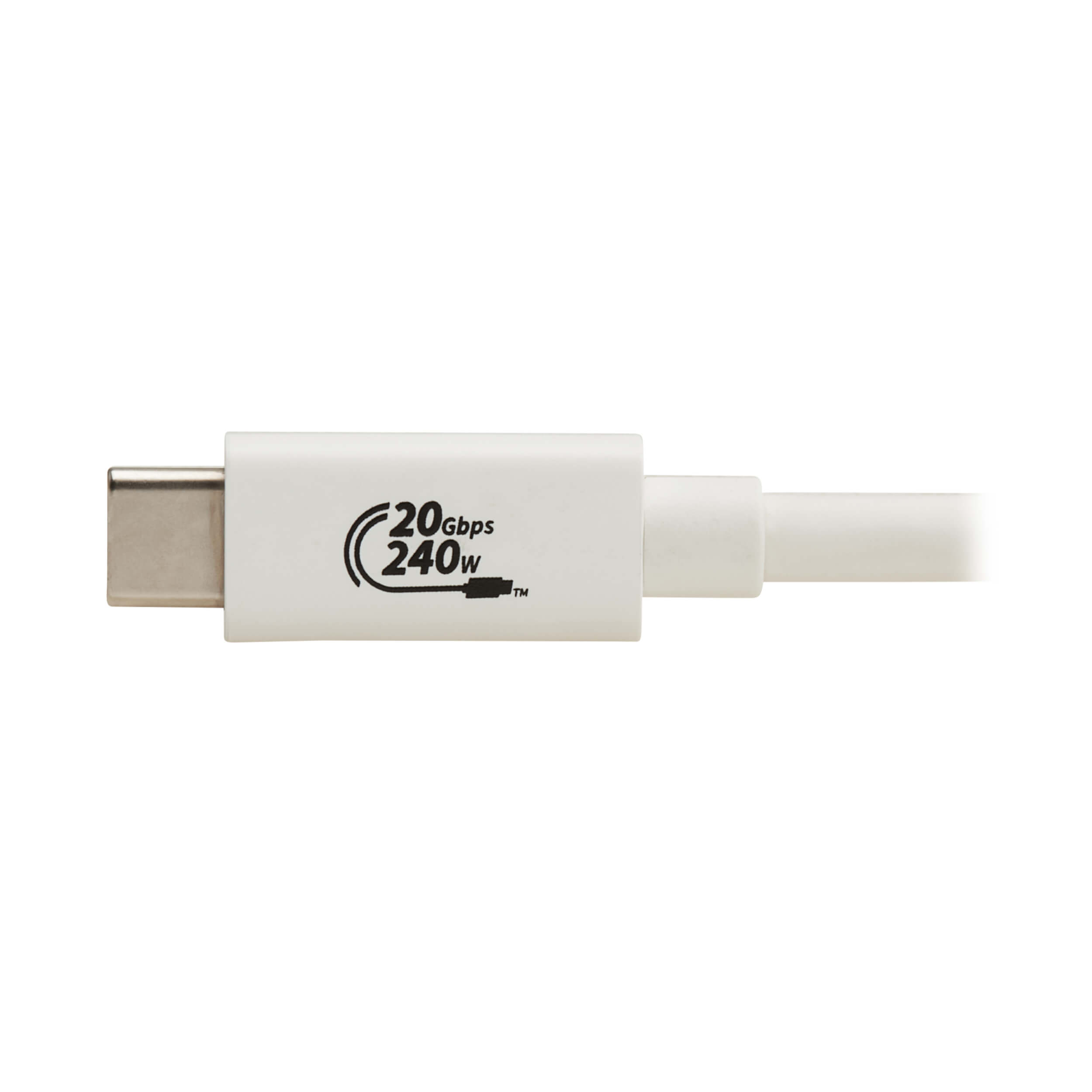 USB4 20Gbps Cable, USB-C, 4K 60Hz, 240W Charging, 2m, White | Eaton