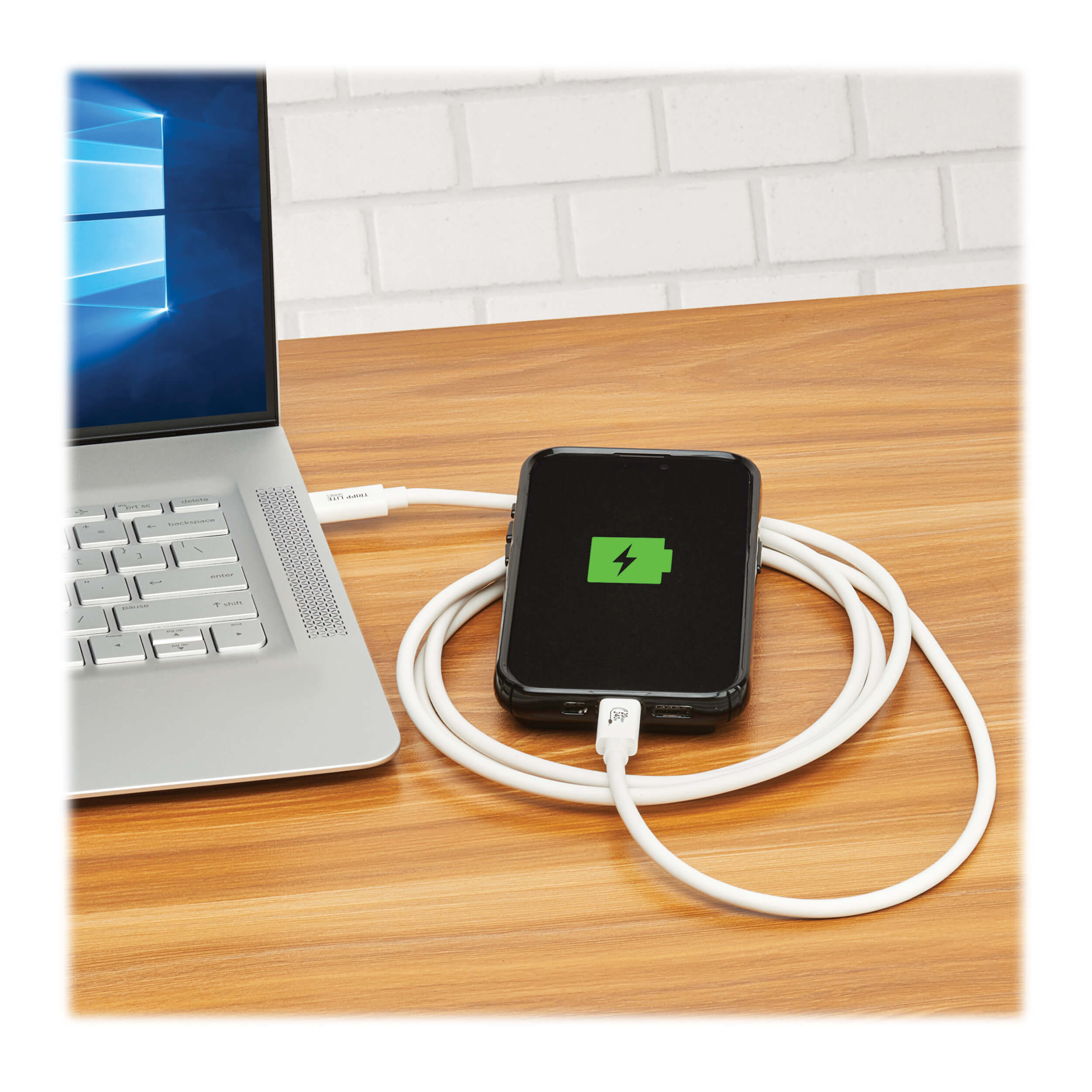 USB4 20Gbps Cable, USB-C, 4K 60Hz, 240W Charging, 2m, White | Eaton