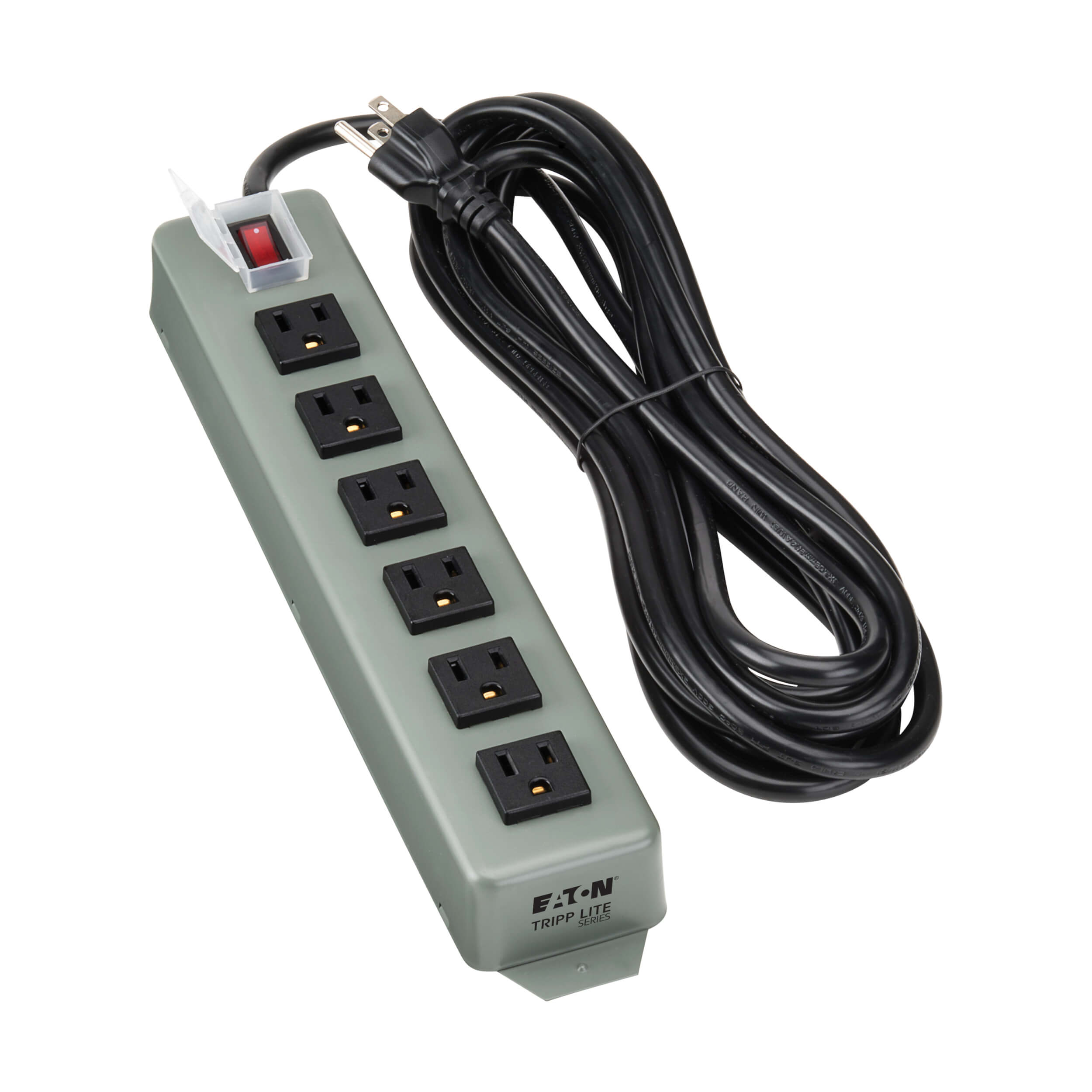Waber Industrial Power Strip, 6-Outlet, 15 ft. Cord, Locking Switch ...