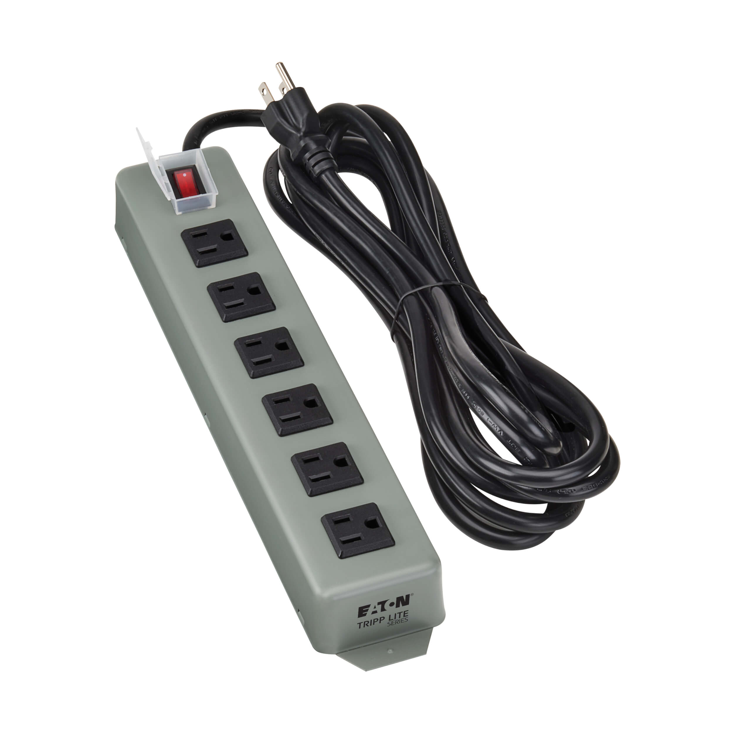 Waber Industrial Power Strip, 6 Right-Angle Outlets, 15 ft. Cord ...