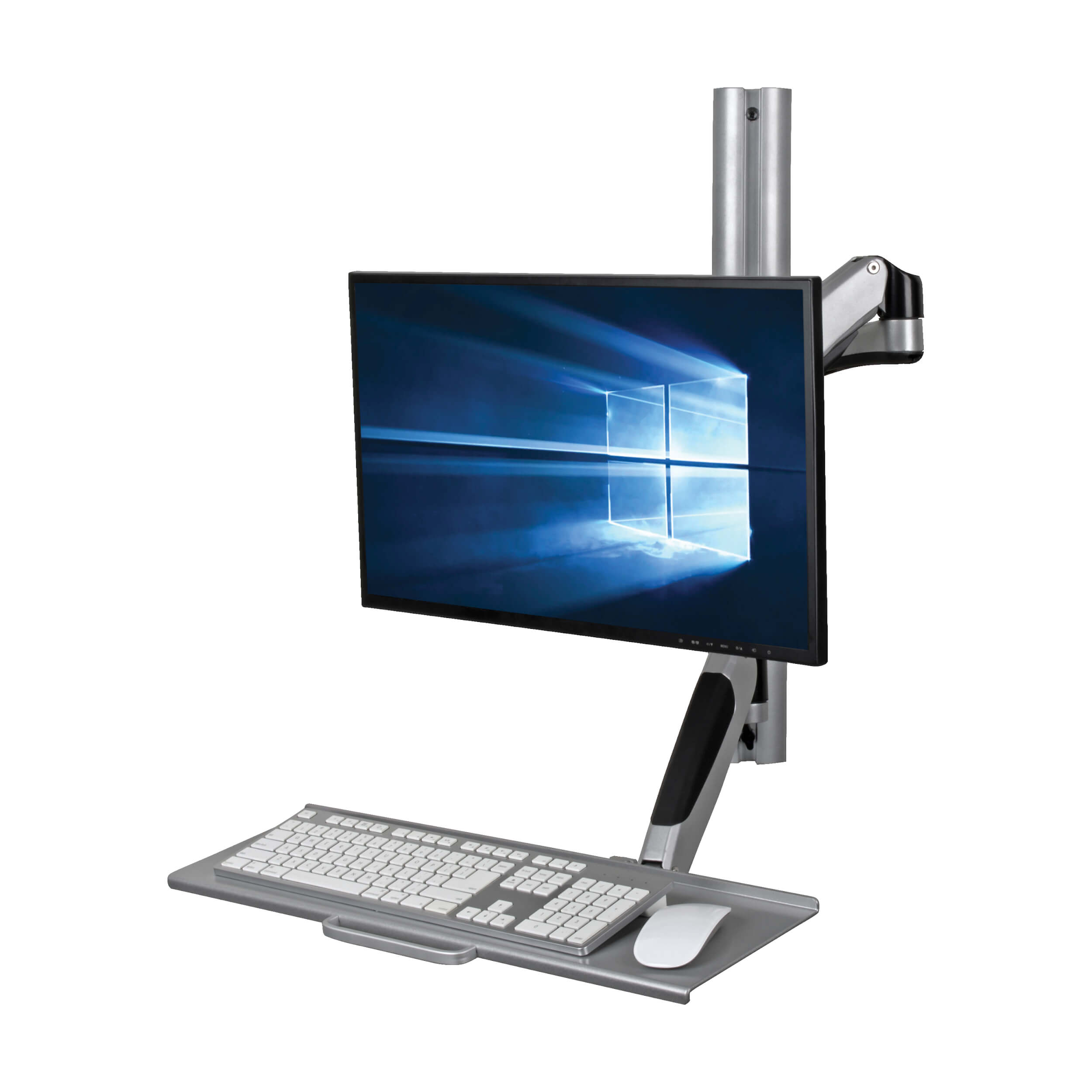 Sit Stand Wall Mount Workstation, Single Display | Eaton