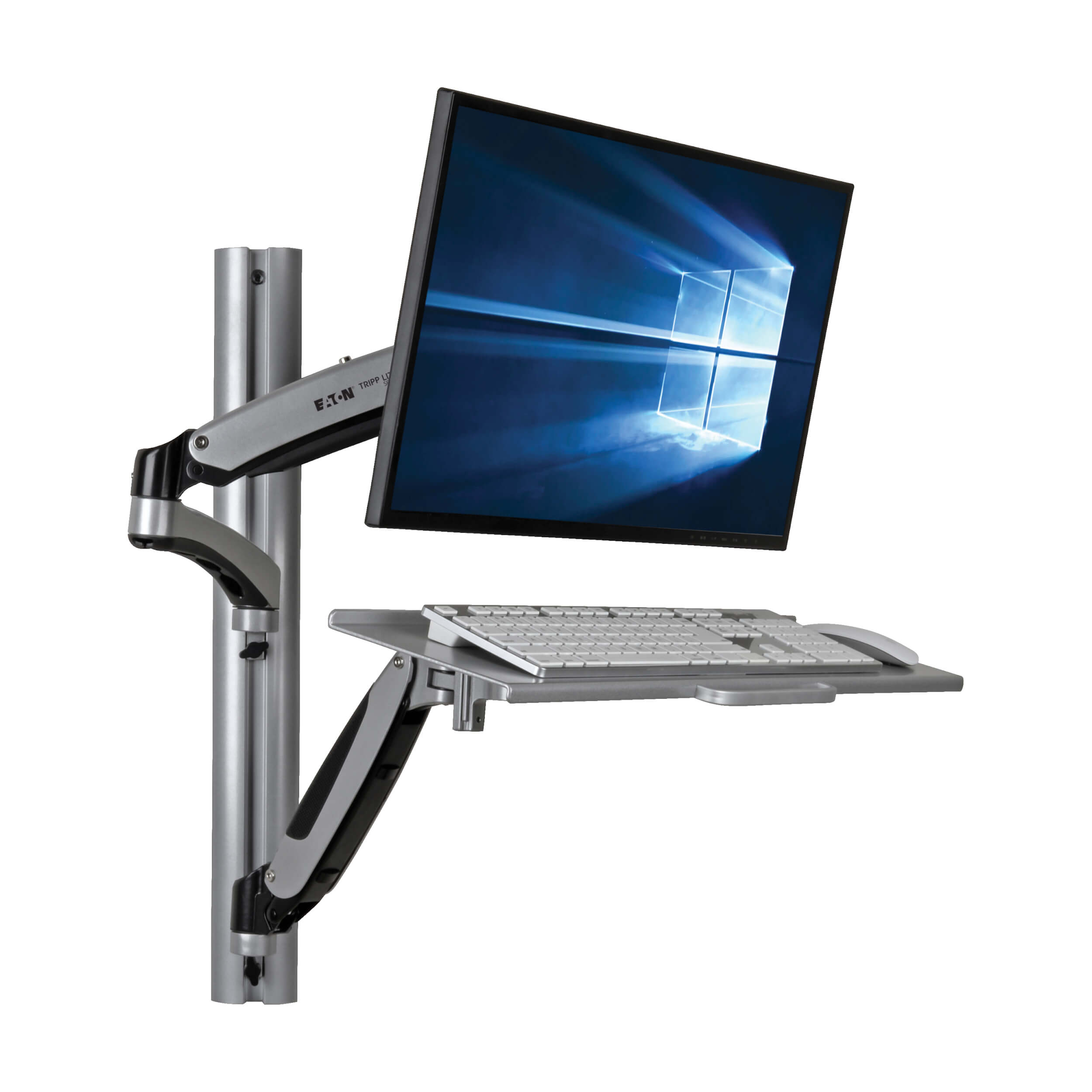 Sit Stand Wall Mount Workstation, Single Display | Eaton