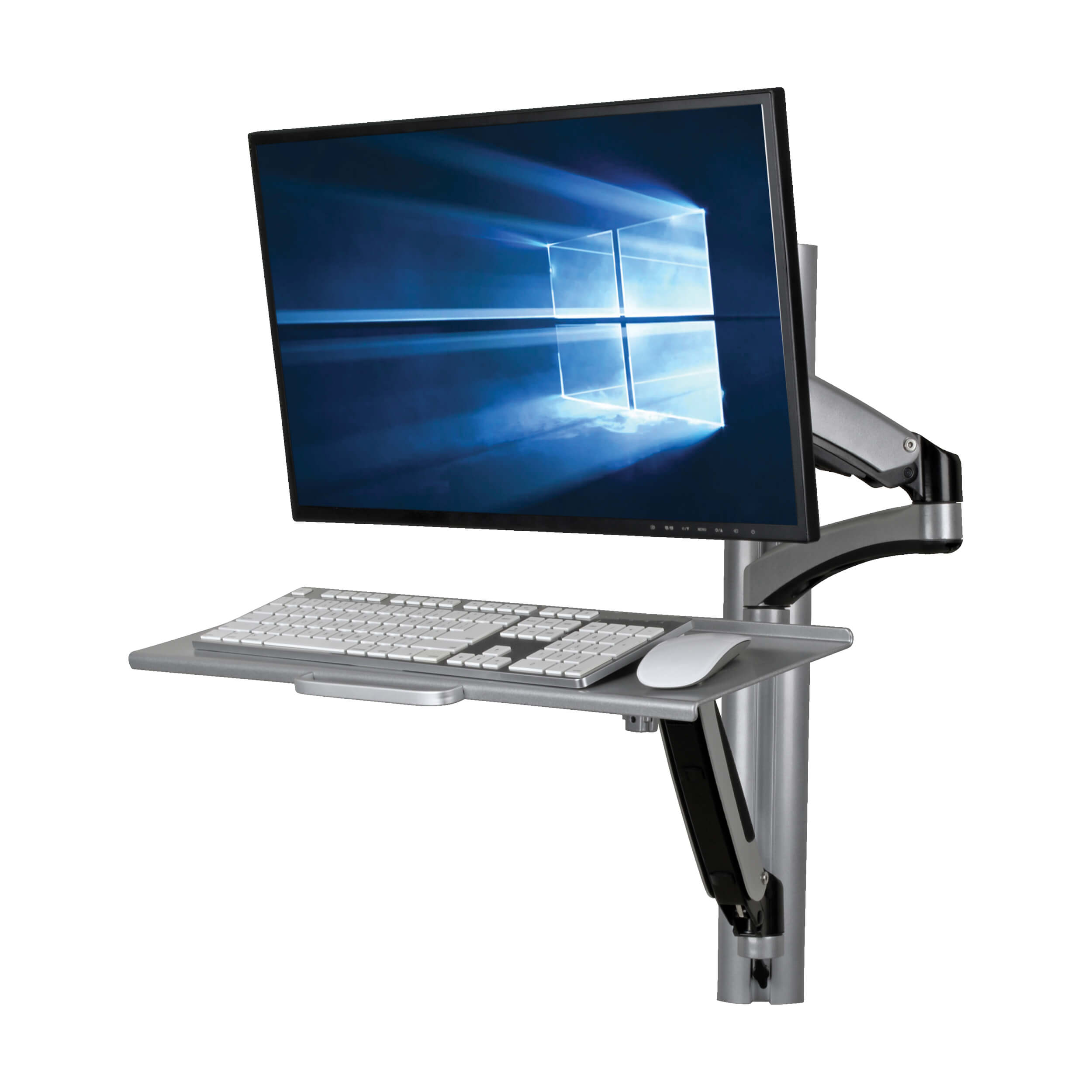 Sit Stand Wall Mount Workstation, Single Display | Eaton
