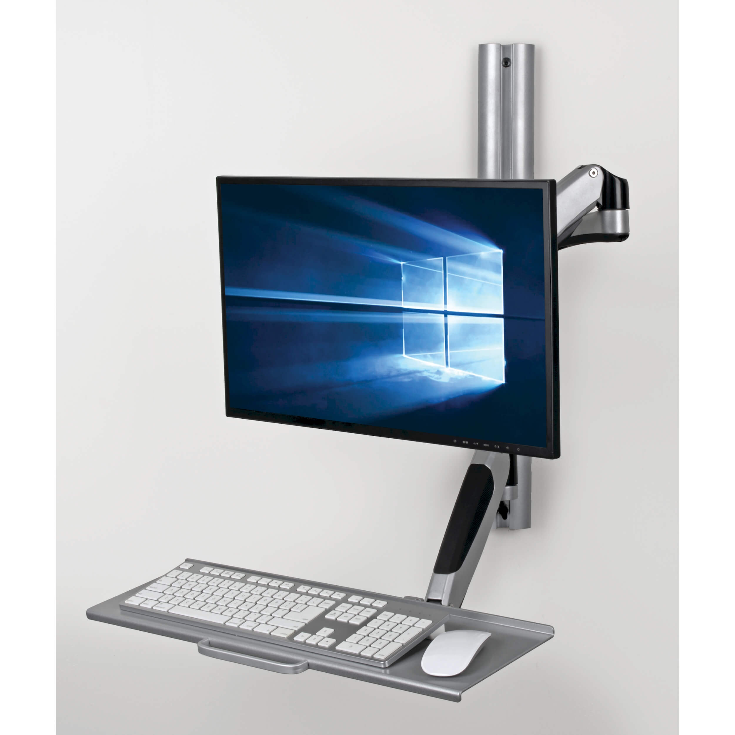 Sit Stand Wall Mount Workstation, Single Display | Eaton