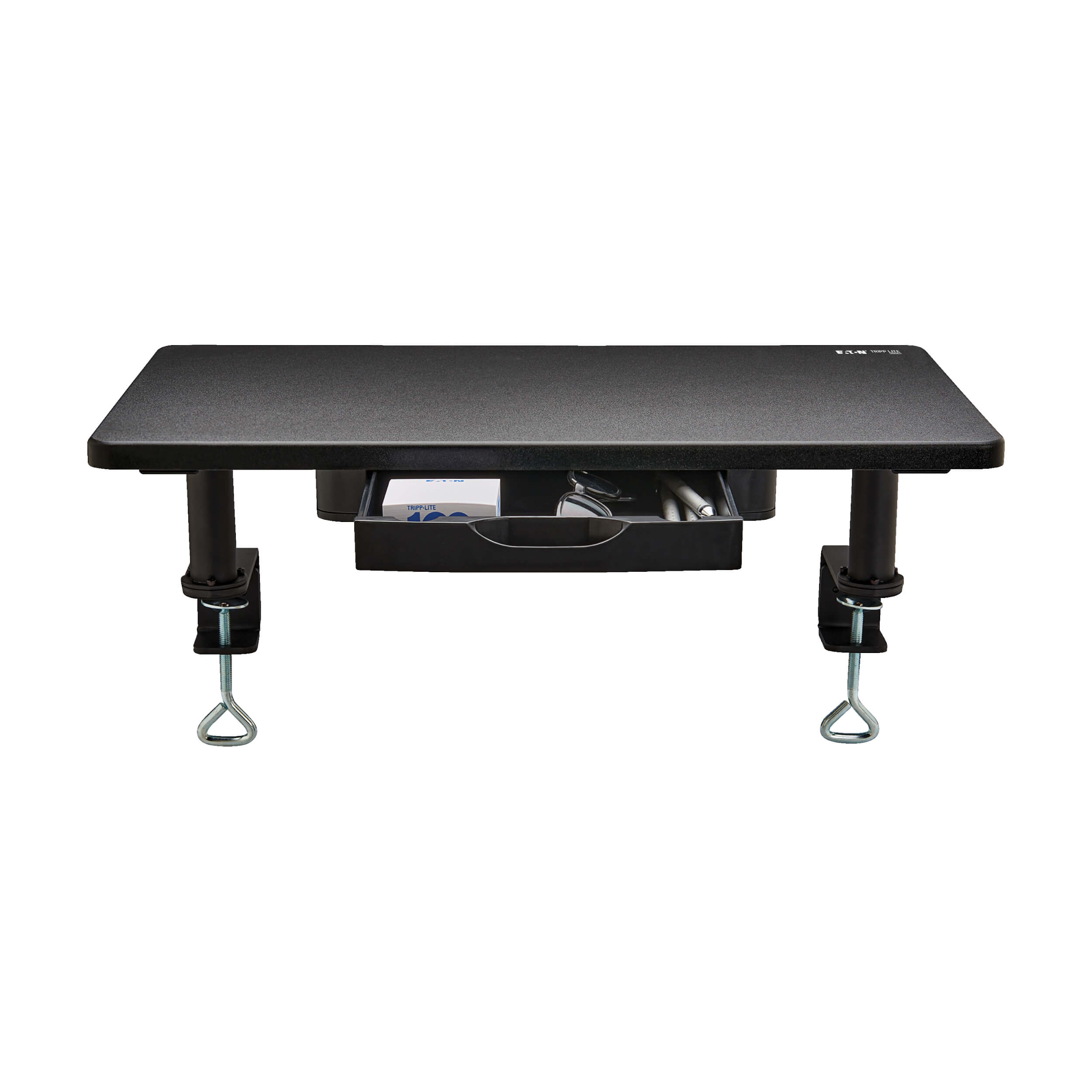 Desk clamp monitor riser with drawer, 24-inch, TAA | Eaton