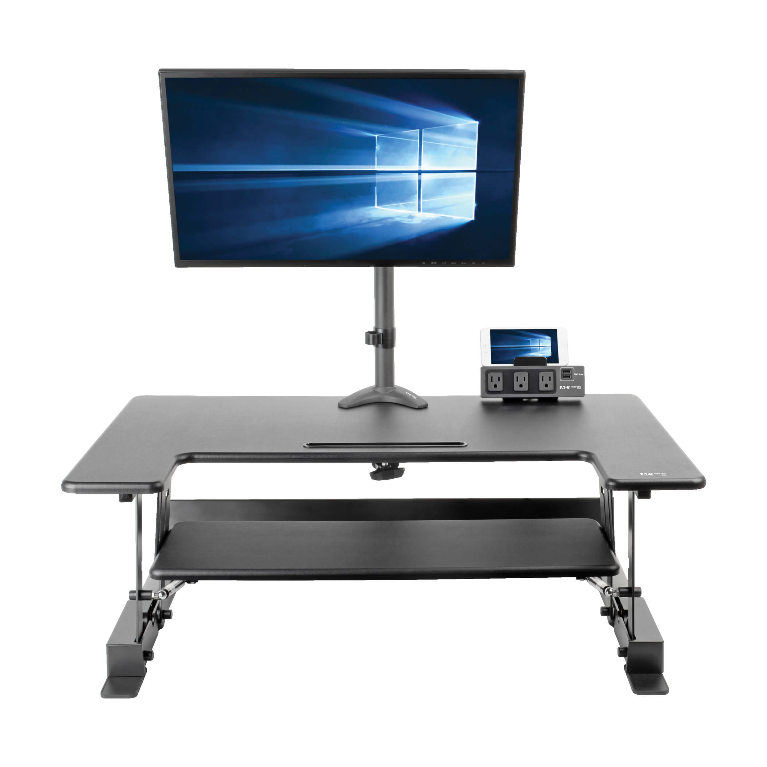 WorkWise Height-Adjustable Sit Stand Desktop Workstation | Eaton