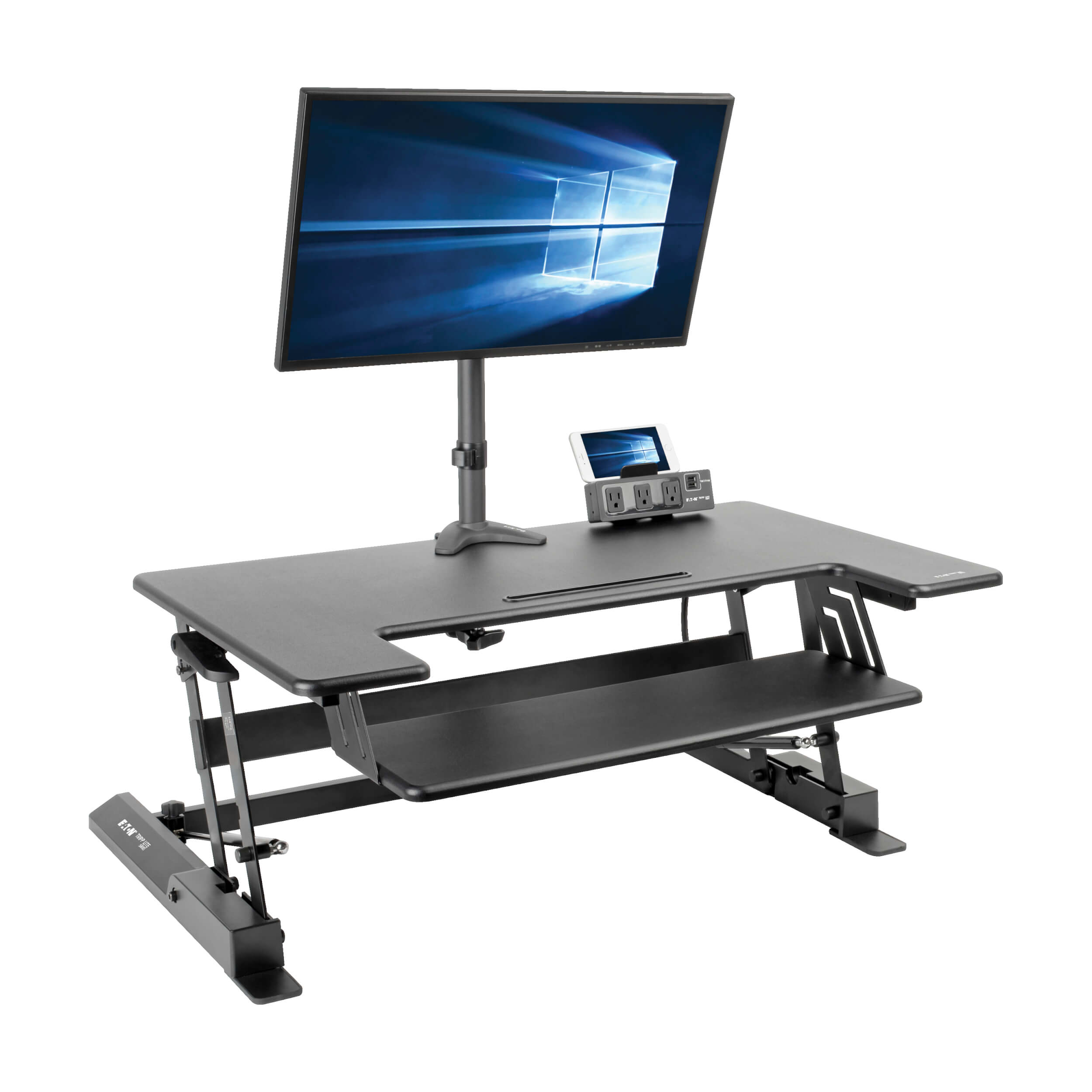 WorkWise Height-Adjustable Sit Stand Desktop Workstation | Eaton