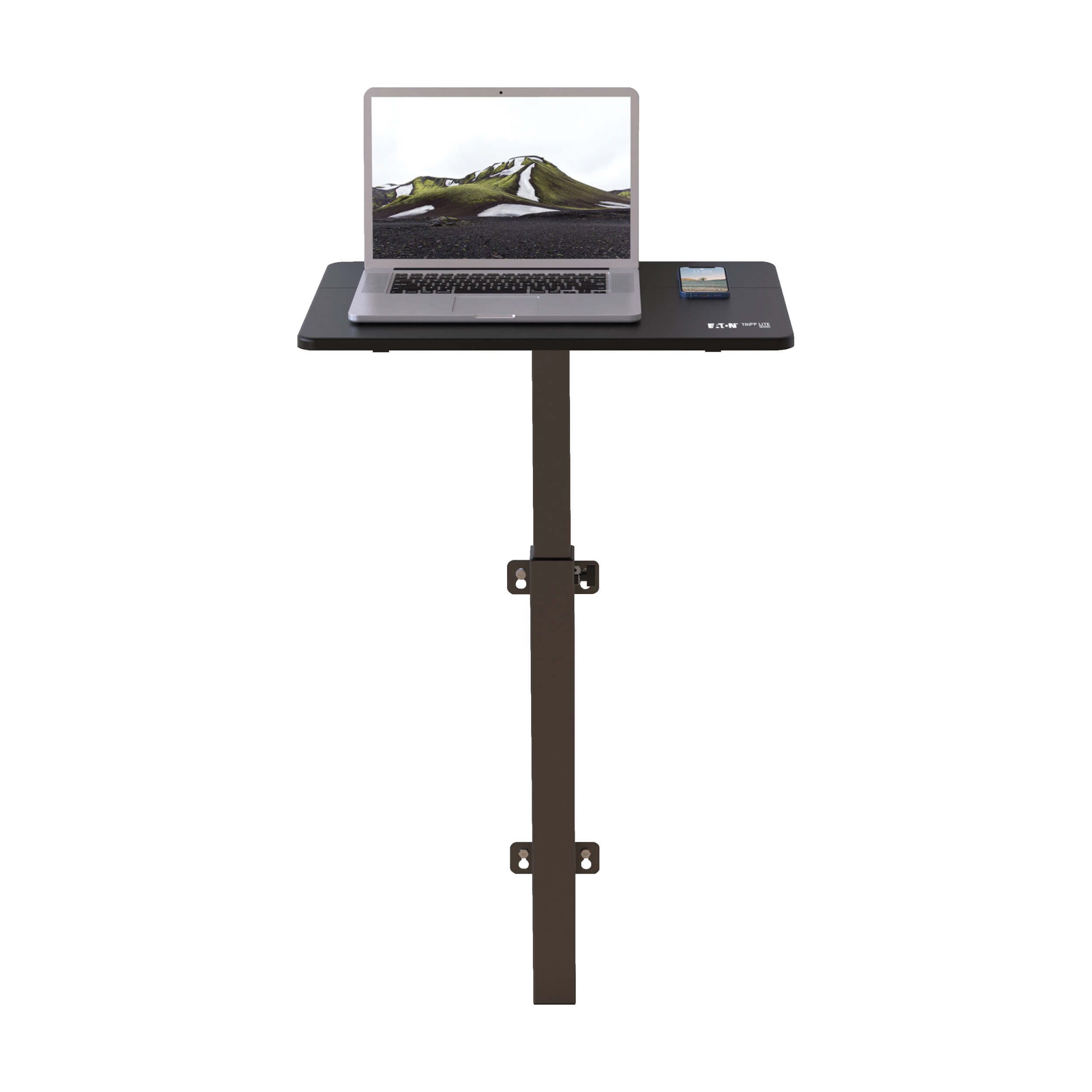 Adjustable Wall-Mount Work Surface, Antimicrobial Coating, Black | Eaton