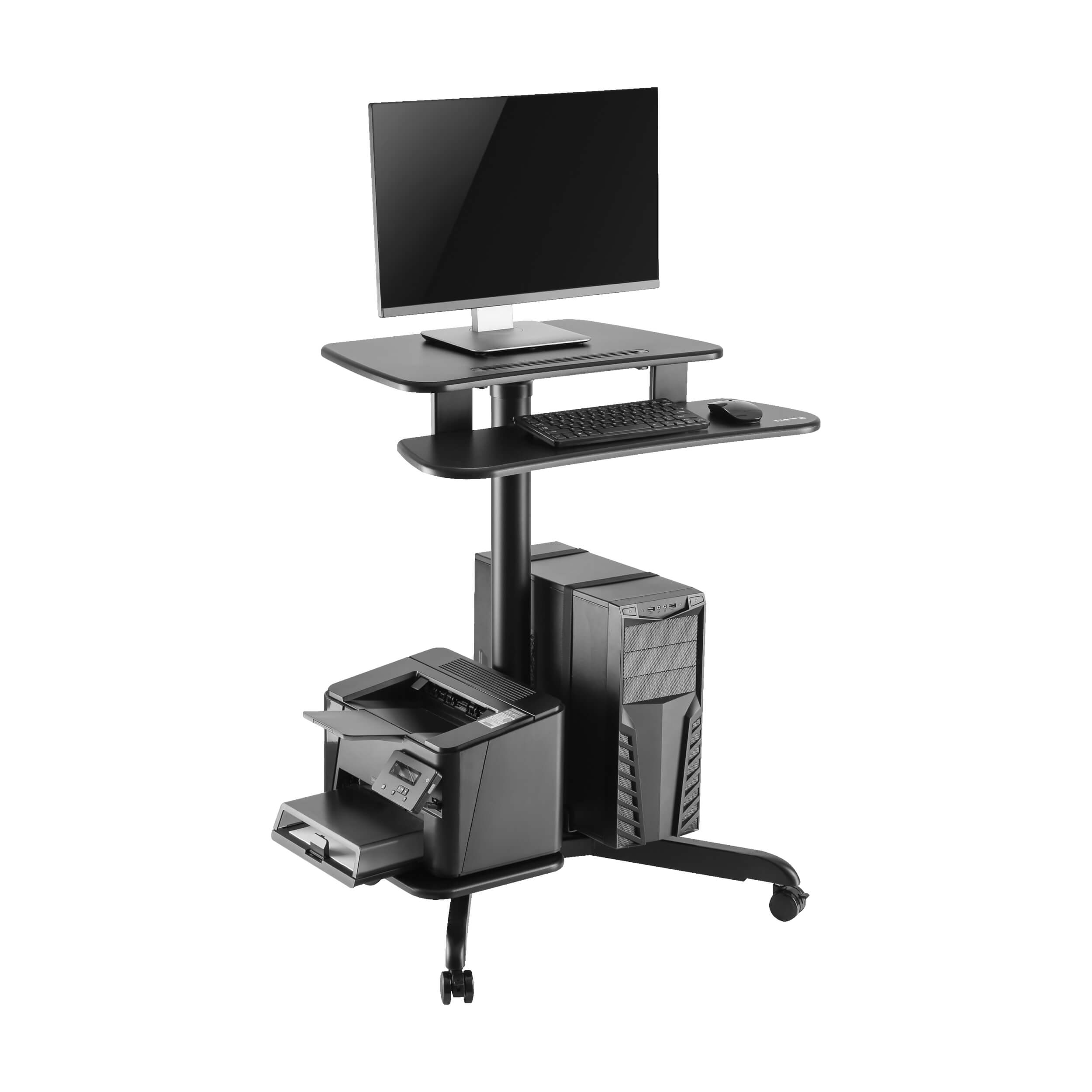 Mobile Standing Desk/Workstation, Height Adjustable | Eaton