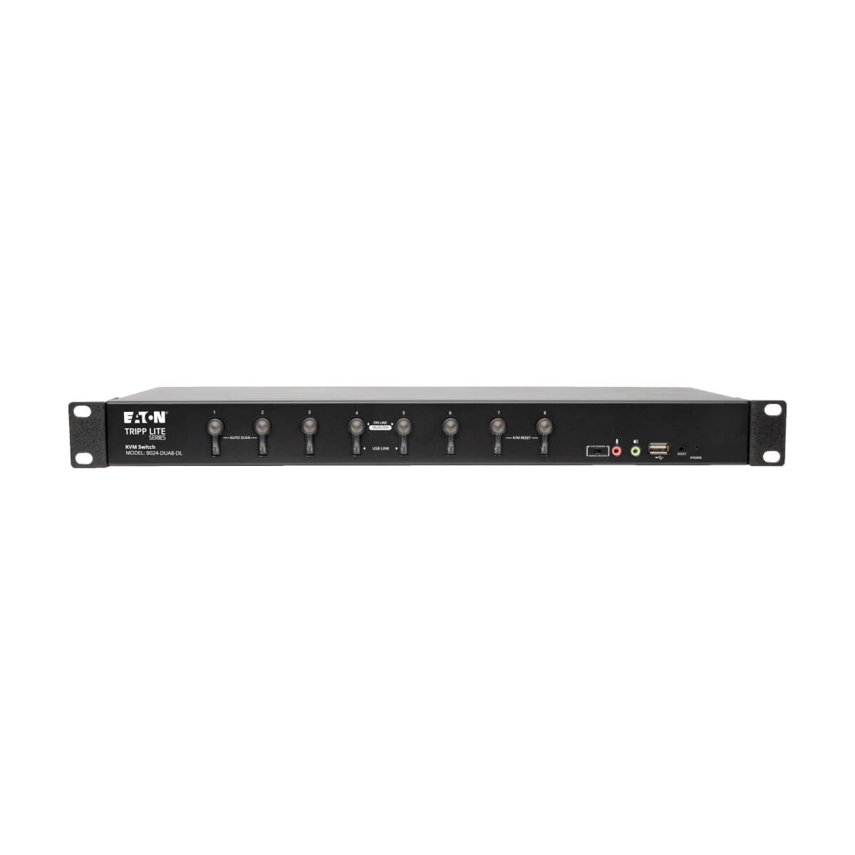 8-Port DVI/USB KVM Switch, Audio, USB 2.0, Dual-Link, 1U | Eaton