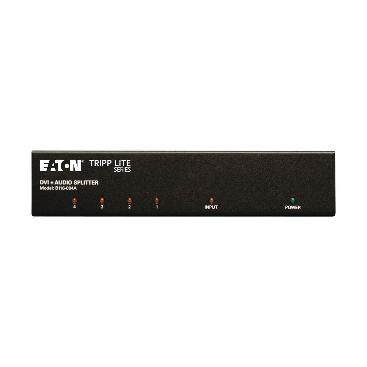 4-Port DVI Splitter, Audio & Signal Booster, DVI-I, 1080p, 60 Hz | Eaton