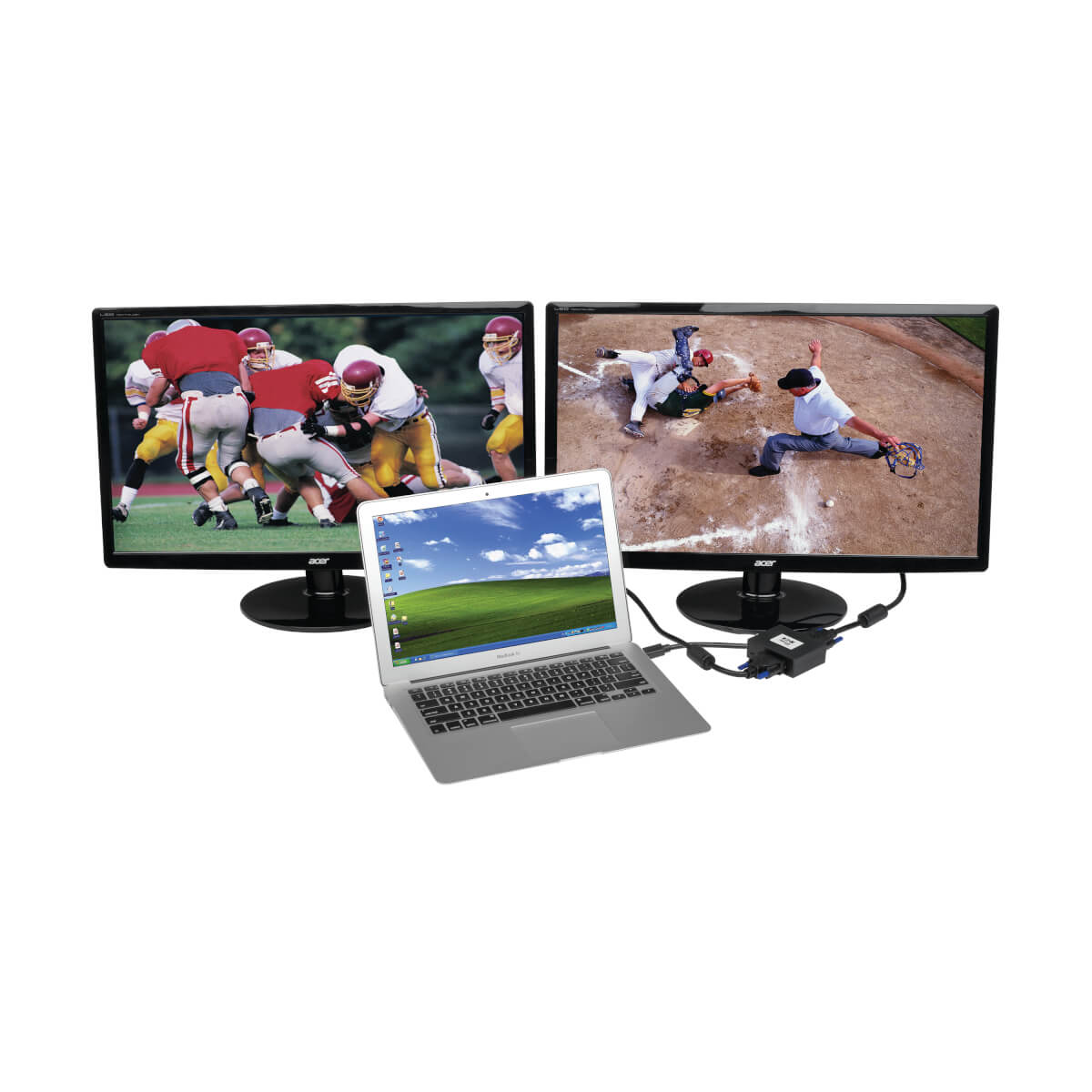 2-Port Mini DisplayPort to DVI Multi-Monitor Splitter, MST Hub | Eaton