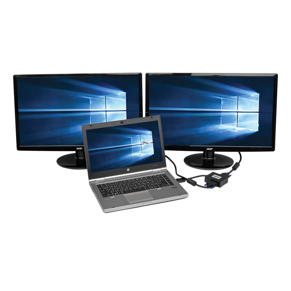 2-Port DisplayPort to DVI Multi-Monitor Splitter, MST Hub, DP1.2 | Eaton