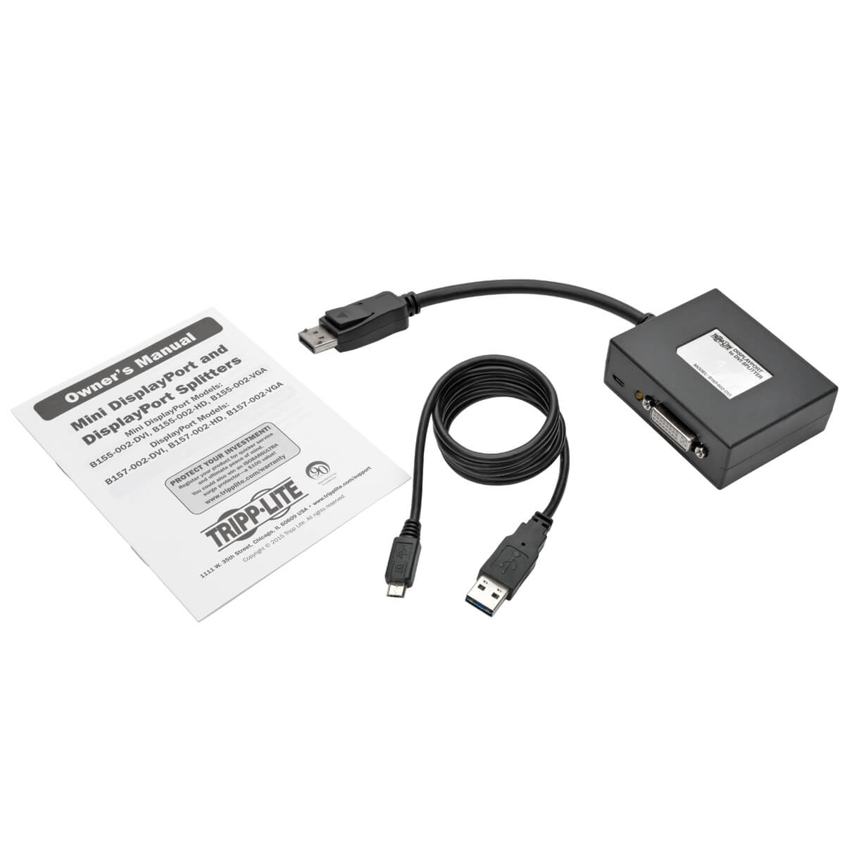 2-Port DisplayPort to DVI Hub, DP1.2 | Eaton