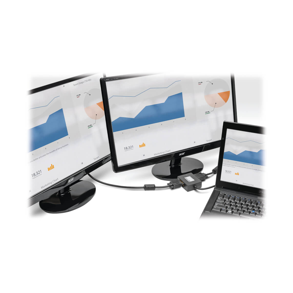 2-Port DisplayPort to VGA Hub, DP1.2 | Eaton