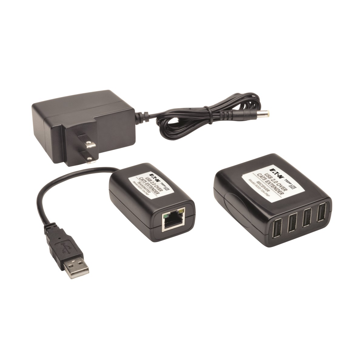 4-Port Plug-and-Play USB 2.0 over Cat5 Cat6 Extender Kit | Eaton
