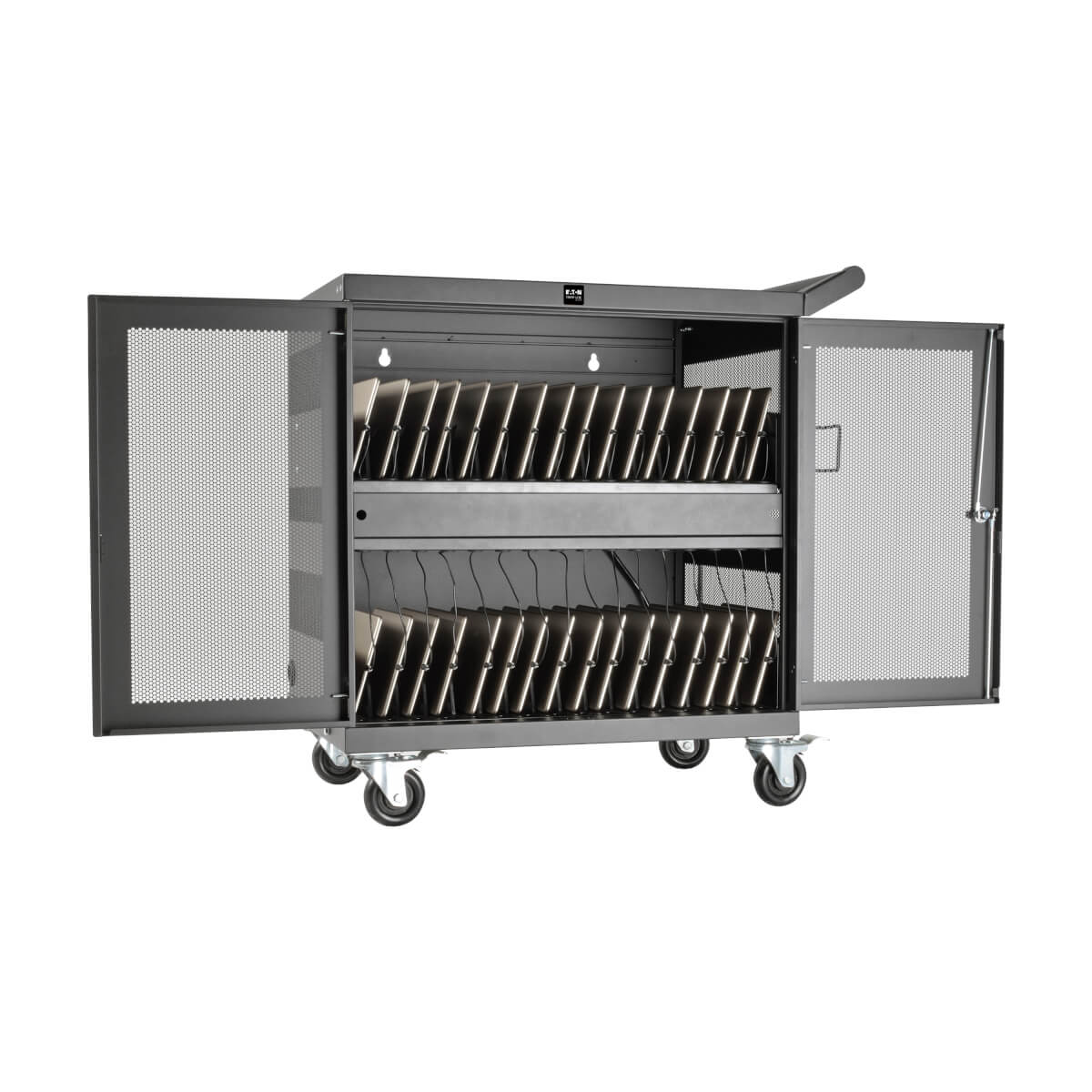 Multi-Device Charging Cart, 32 USB Ports, iPad, Tablets, 120V, Black ...